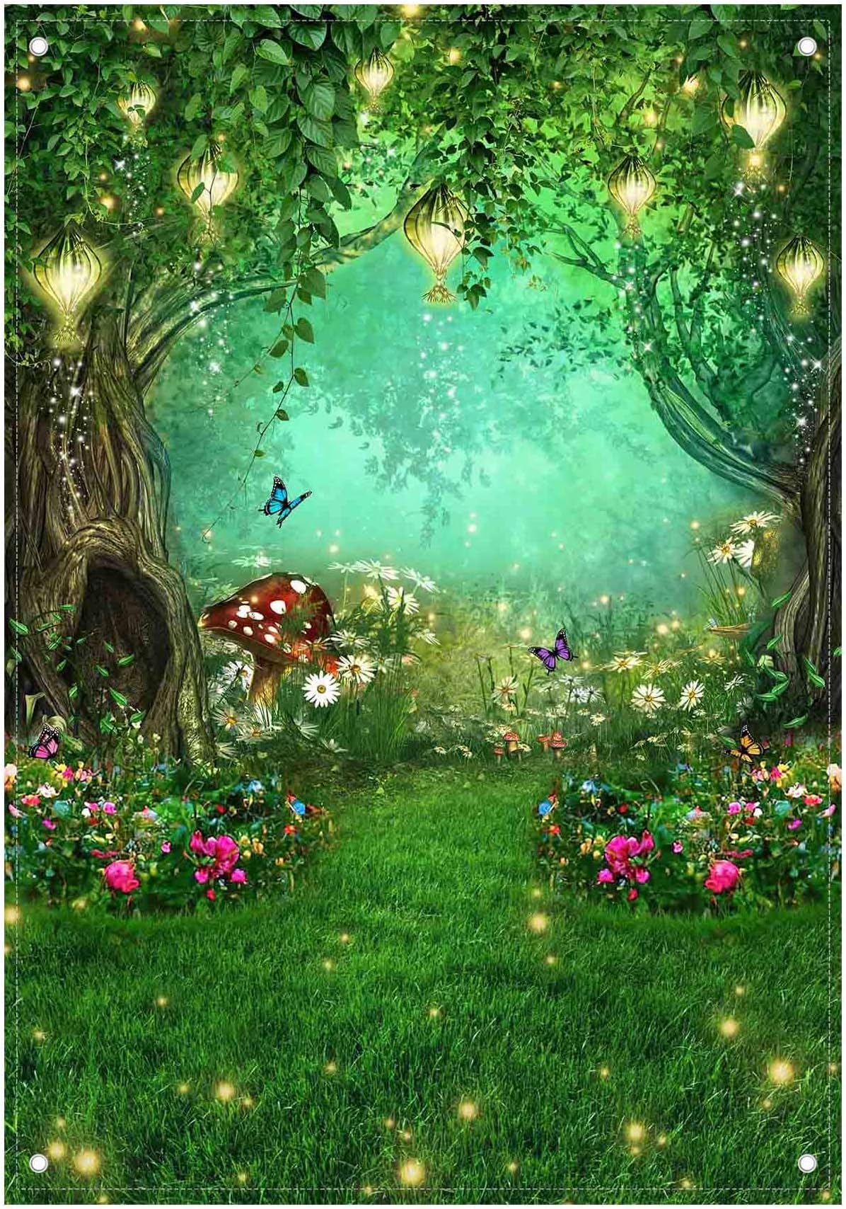 Amazon.com : MEHOFOTO Photo Background Fairy Tale Enchanted Green ...
