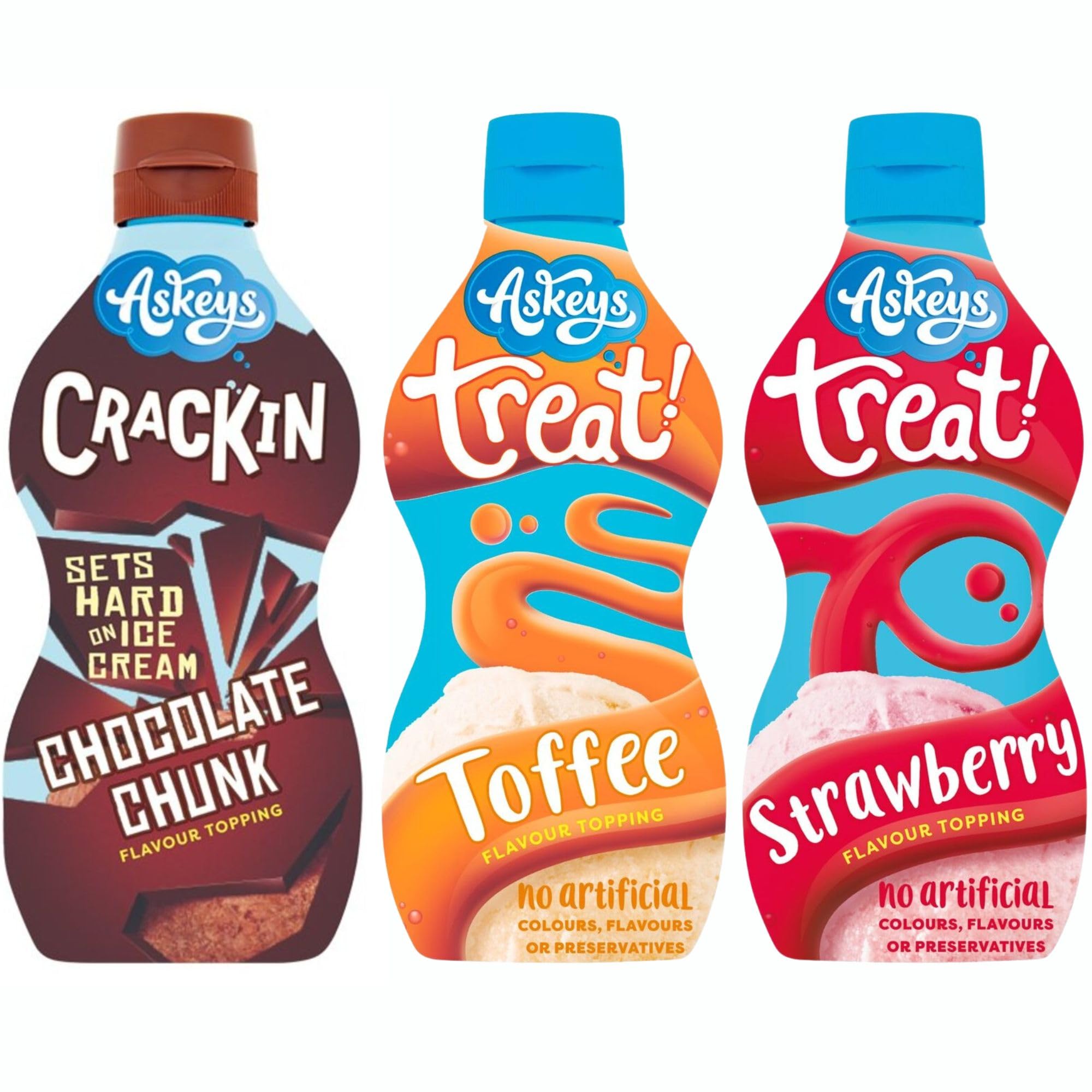 Ice Cream Sauce Topping Crackin Chocolate Chunk 225g, Toffee Sauce 325g ...