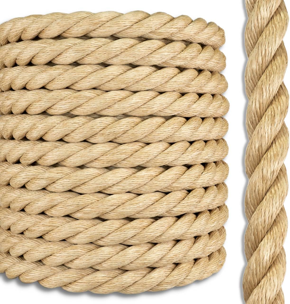 Amazon.com: 2" UNMANILA Rope aka Pro-Manila Synthetic TAN Poly Manila ...