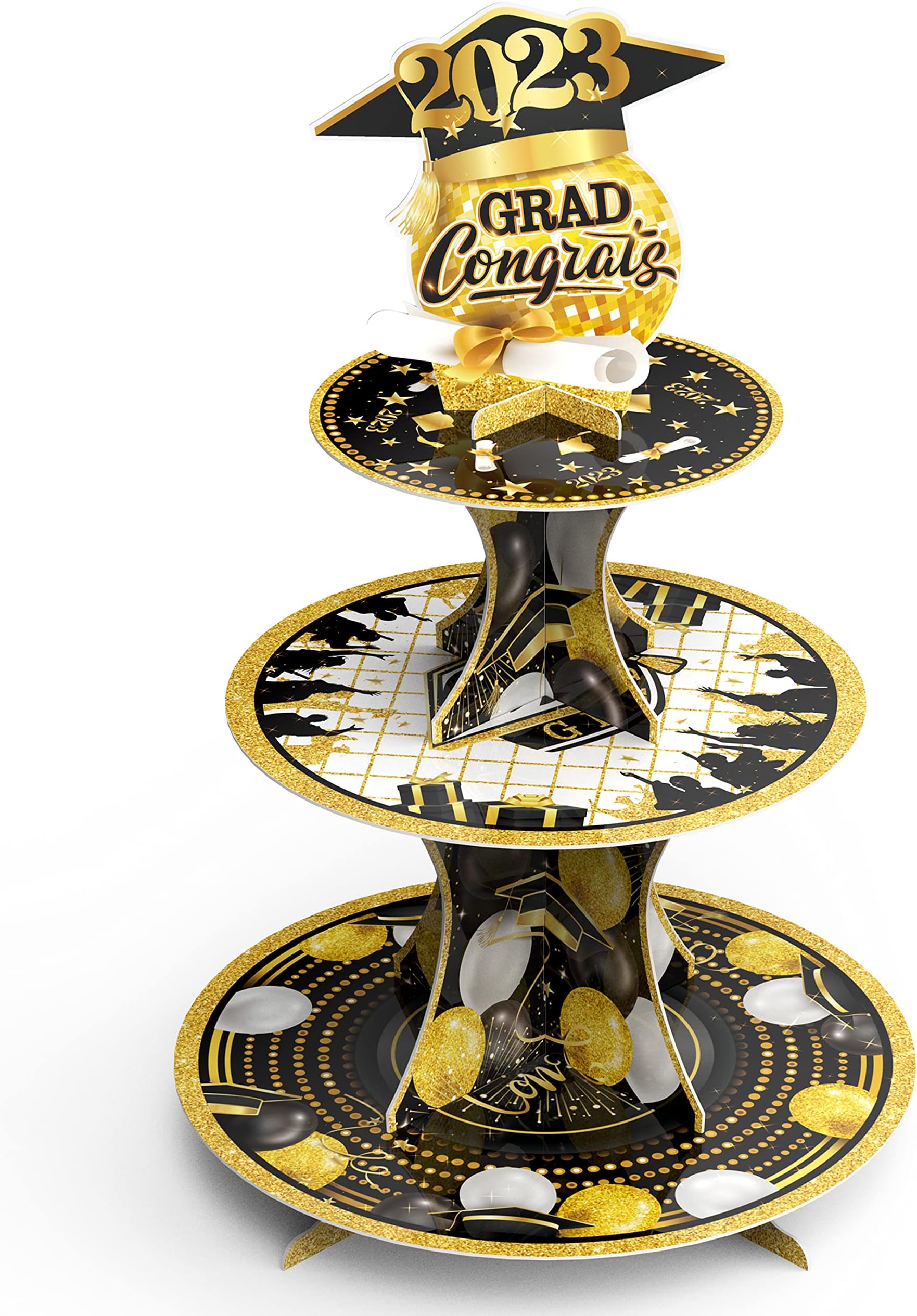 Amazon.com | Nuanchu 6 Pcs 2024 Graduation Cupcake Stands 3 Tire Grad ...