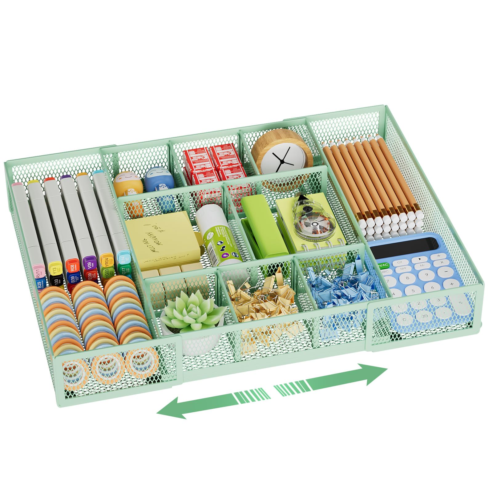 Amazon.com : Marbrasse Expandable Desk Drawer Organizer, Mesh Drawer ...