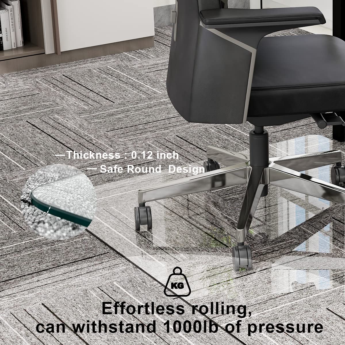 GLSLAND - 36"x 36" Glass Chair Mat/Office Chair Mat/Computer Desk Mats ...