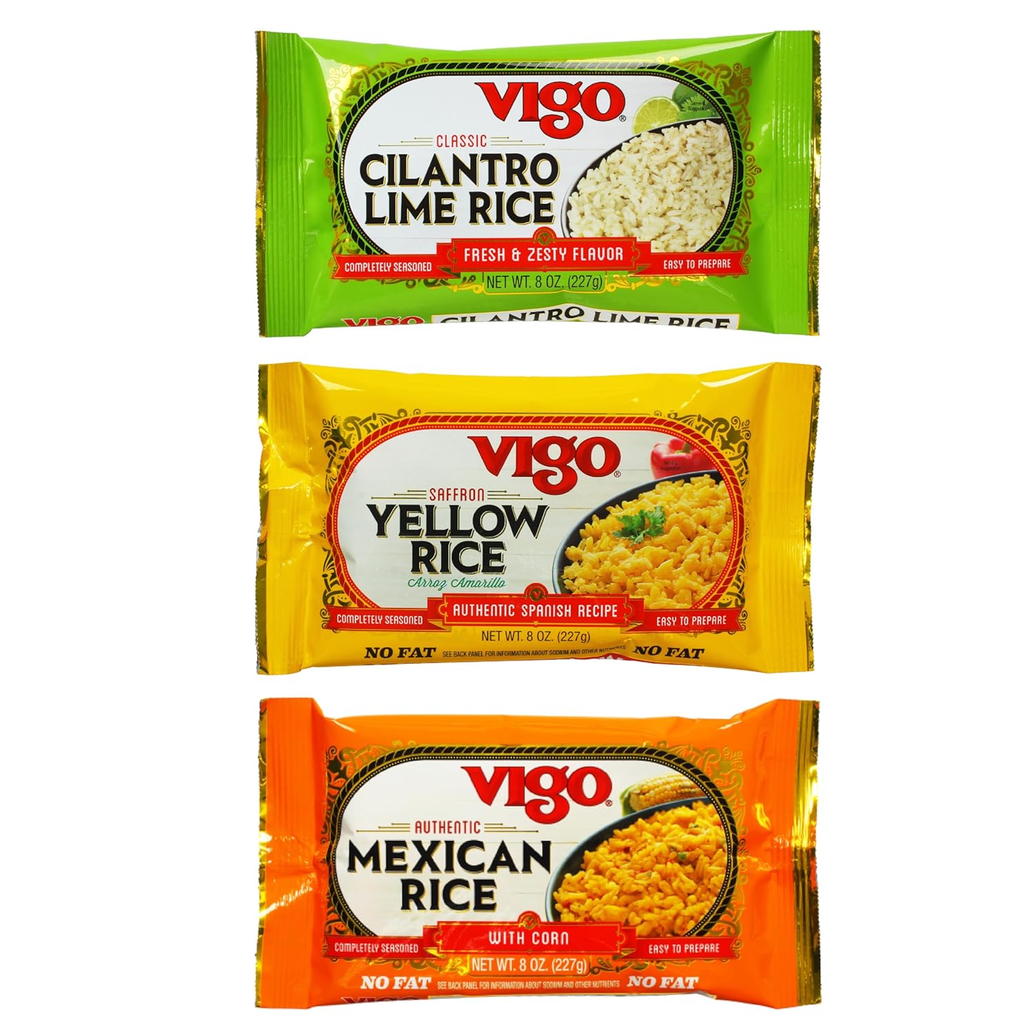 Amazon.com : Vigo Authentic Rice Variety Pack, Low Fat, 8oz Pack of 3 (Saffron Yellow Rice ...
