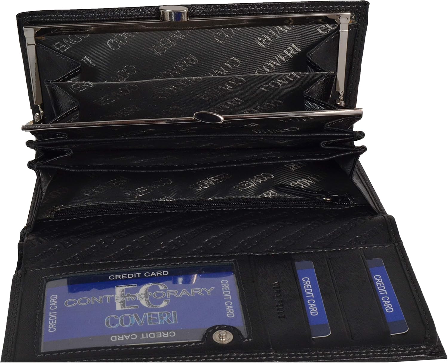 COVERI, Women’s Genuine Leather Wallet with Coin Purse, Card Holder ...