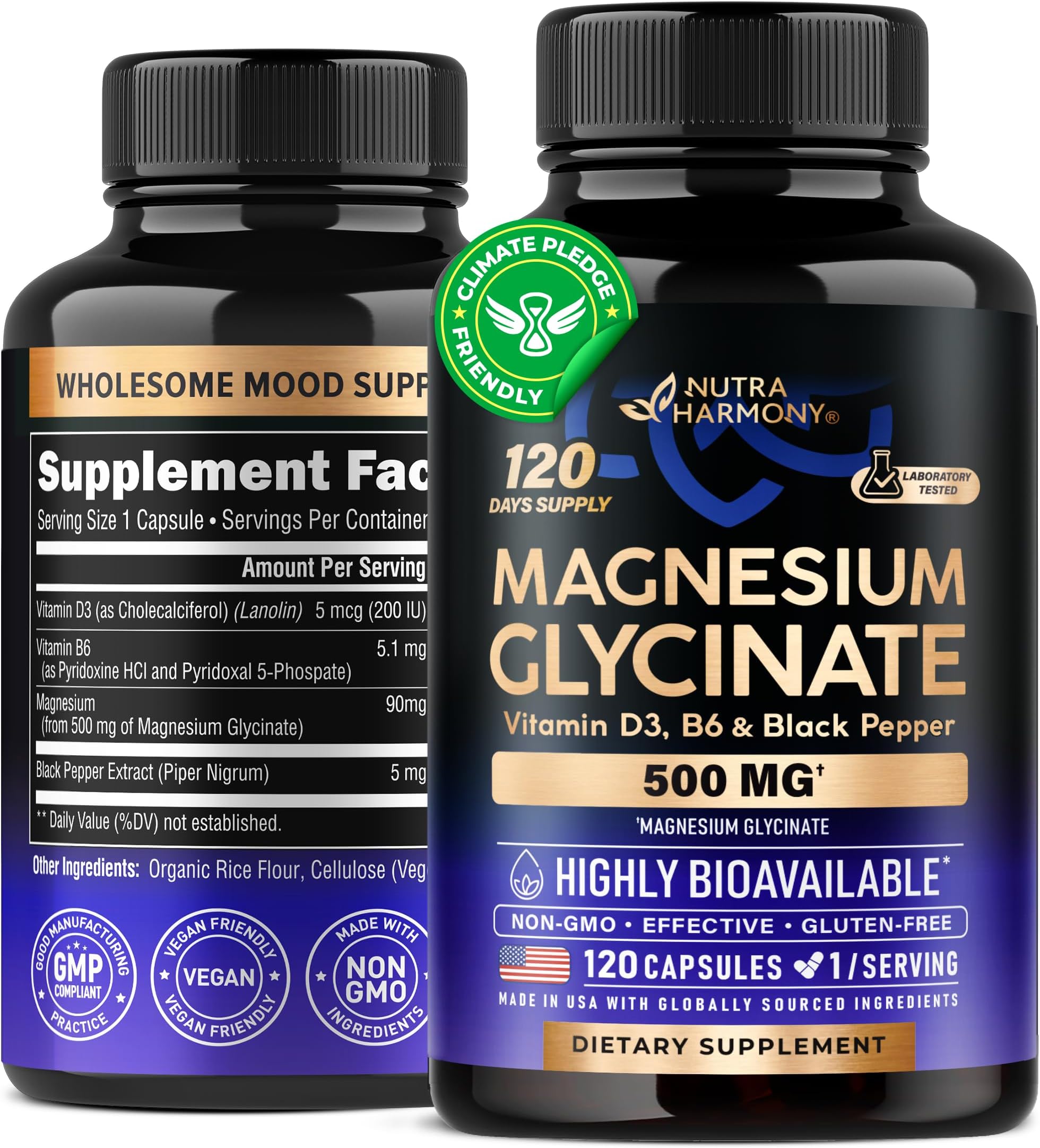 Amazon.com: Magnesium Glycinate 525 mg Elemental Complex -125% DV High ...