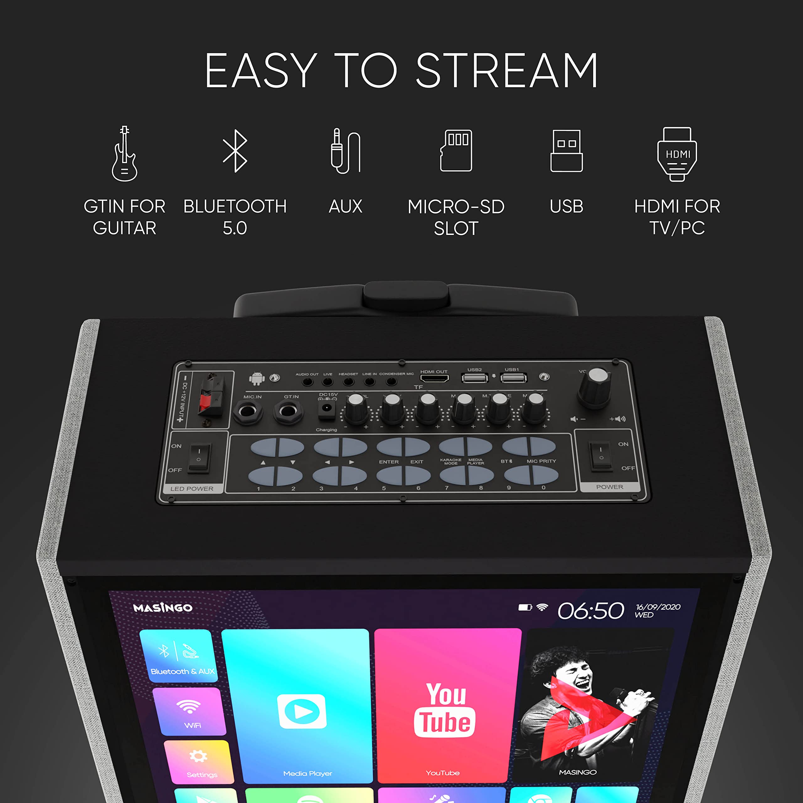 MASINGO 2022 New Karaoke Machine with Lyrics Display Screen for Adults ...