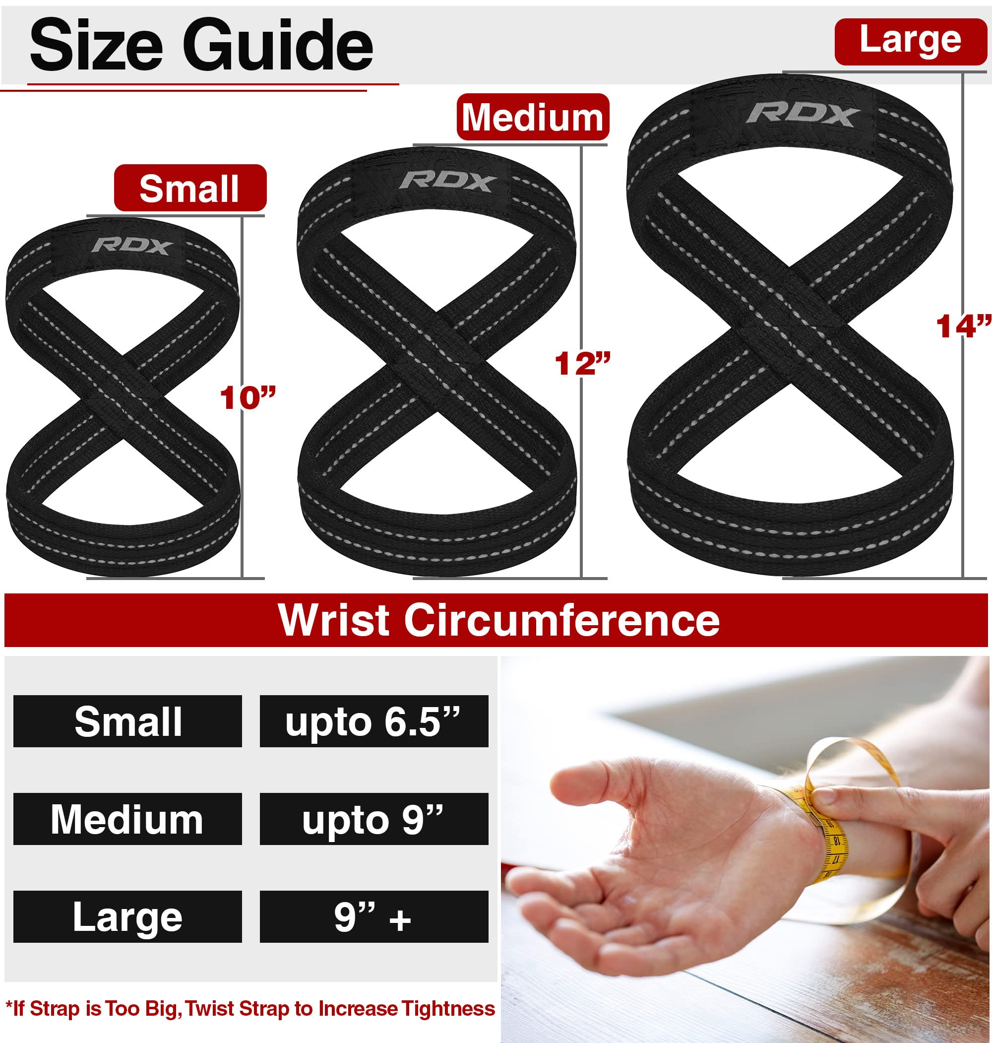 Snapklik.com : RDX Weight Lifting Straps Figure 8, Anti Slip Strap