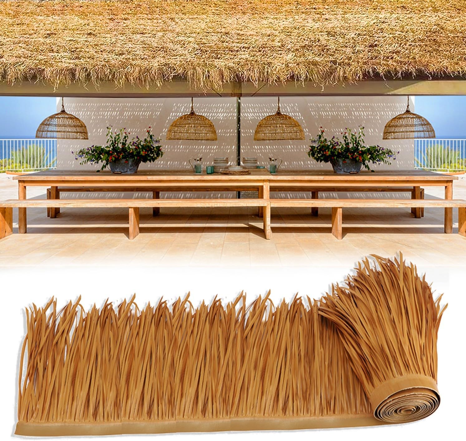 RONGESAEFS Chaume pour toiture,Toit de Chaume,Rouleau de Chaume en ...