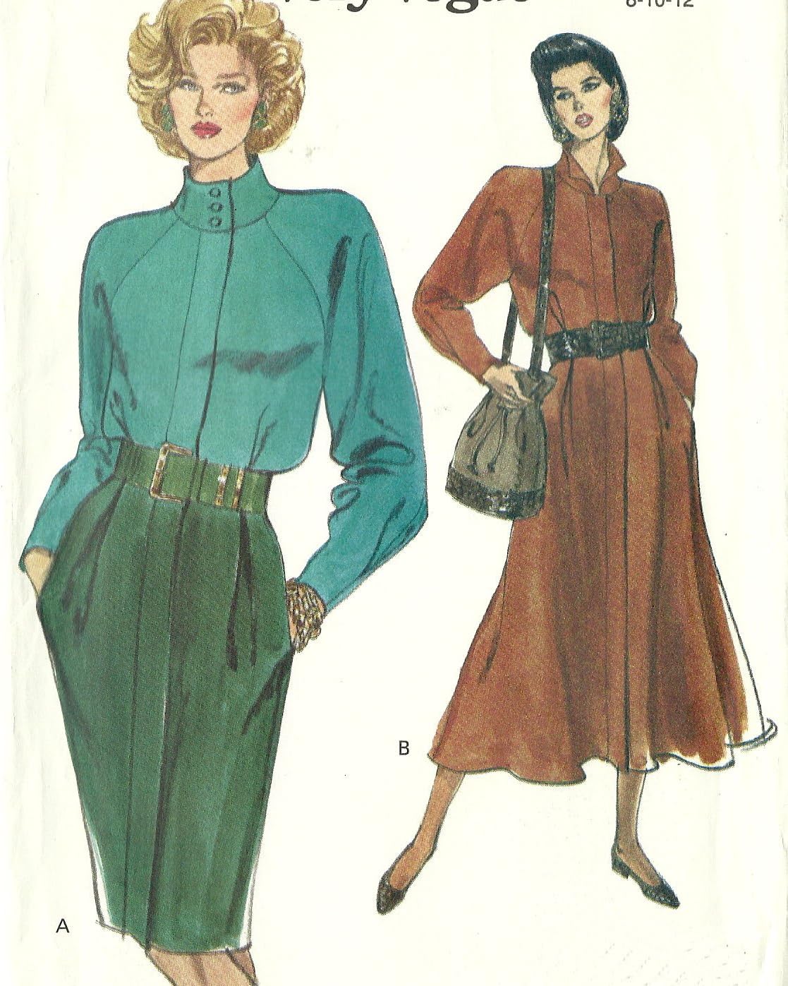 Amazon.com: Vogue sewing pattern 8134 raglan sleeve dress - Size 8-10 ...