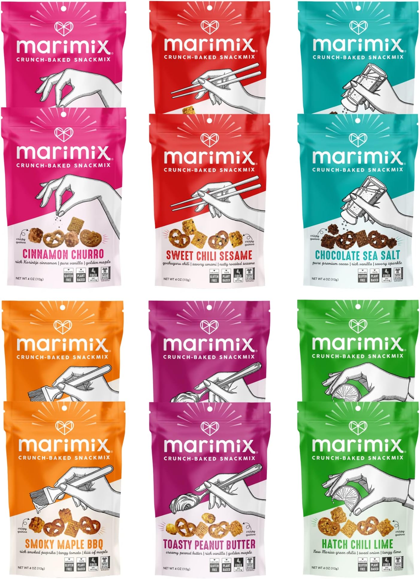 Amazon.com: Marimix Snack Mix | 12 Pack Try Them All Bundle | Crunch ...