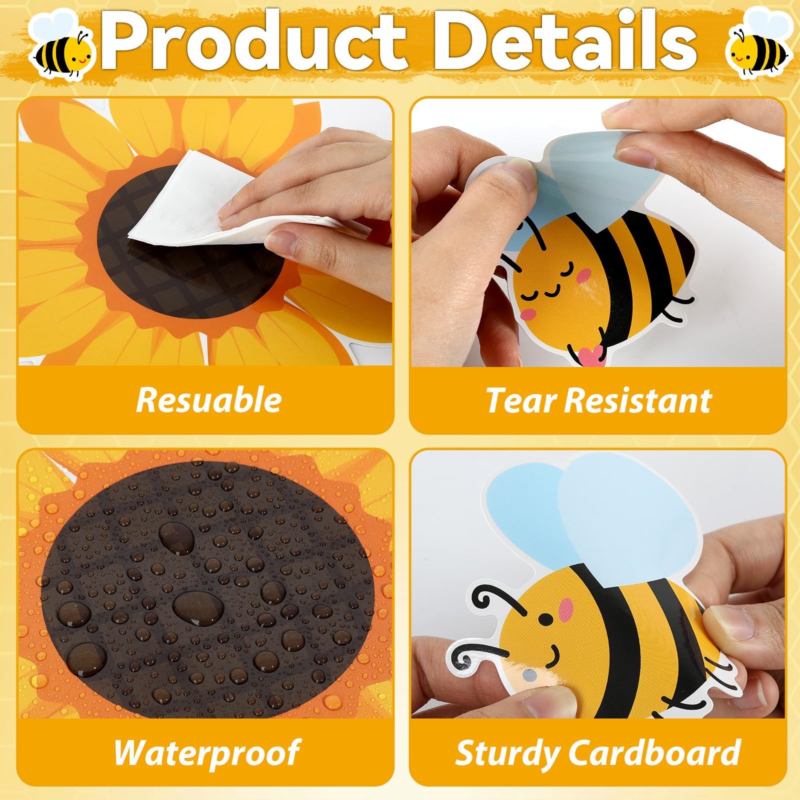 Snapklik.com : Bee Sunflower Bulletin Board Set Welcome To Our Hive ...
