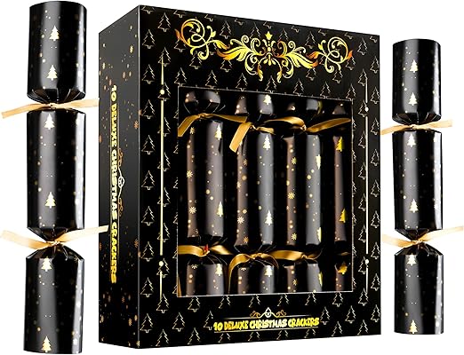 KreativeKraft Luxury Christmas Crackers, Pack of 10 Deluxe Xmas ...