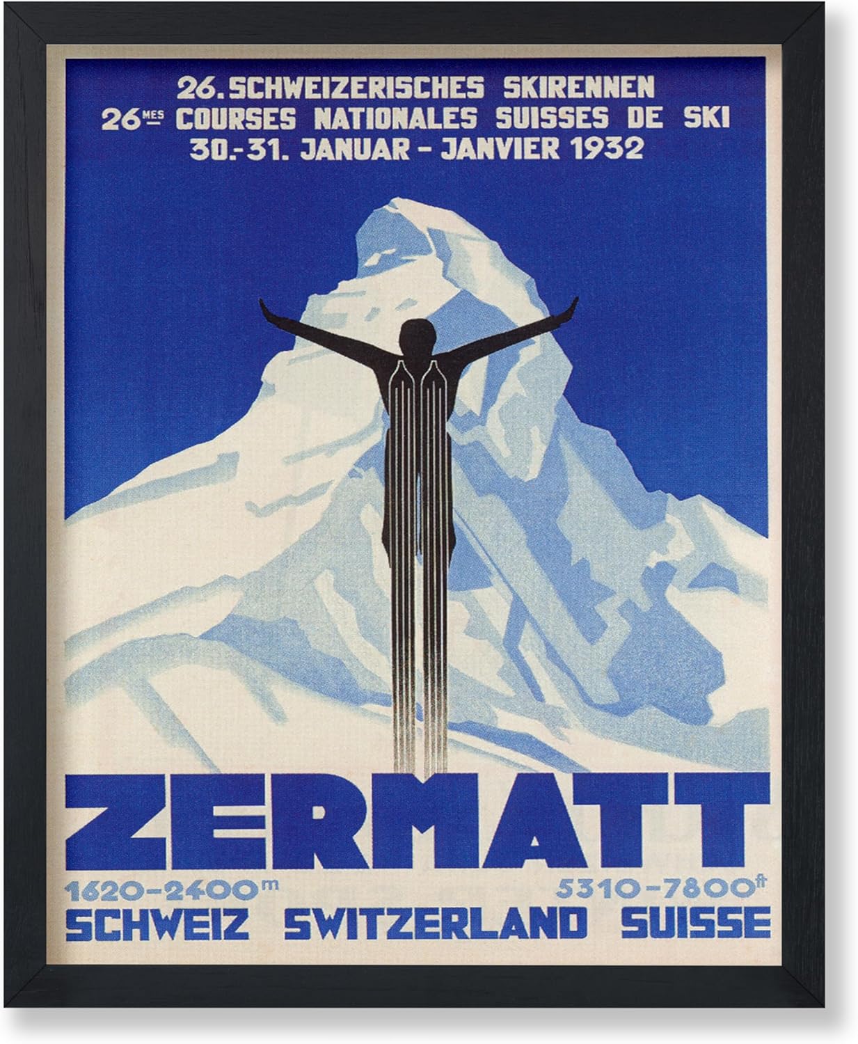 Amazon.com: Poster Master Vintage Travel Poster - Retro Zermatt Print ...