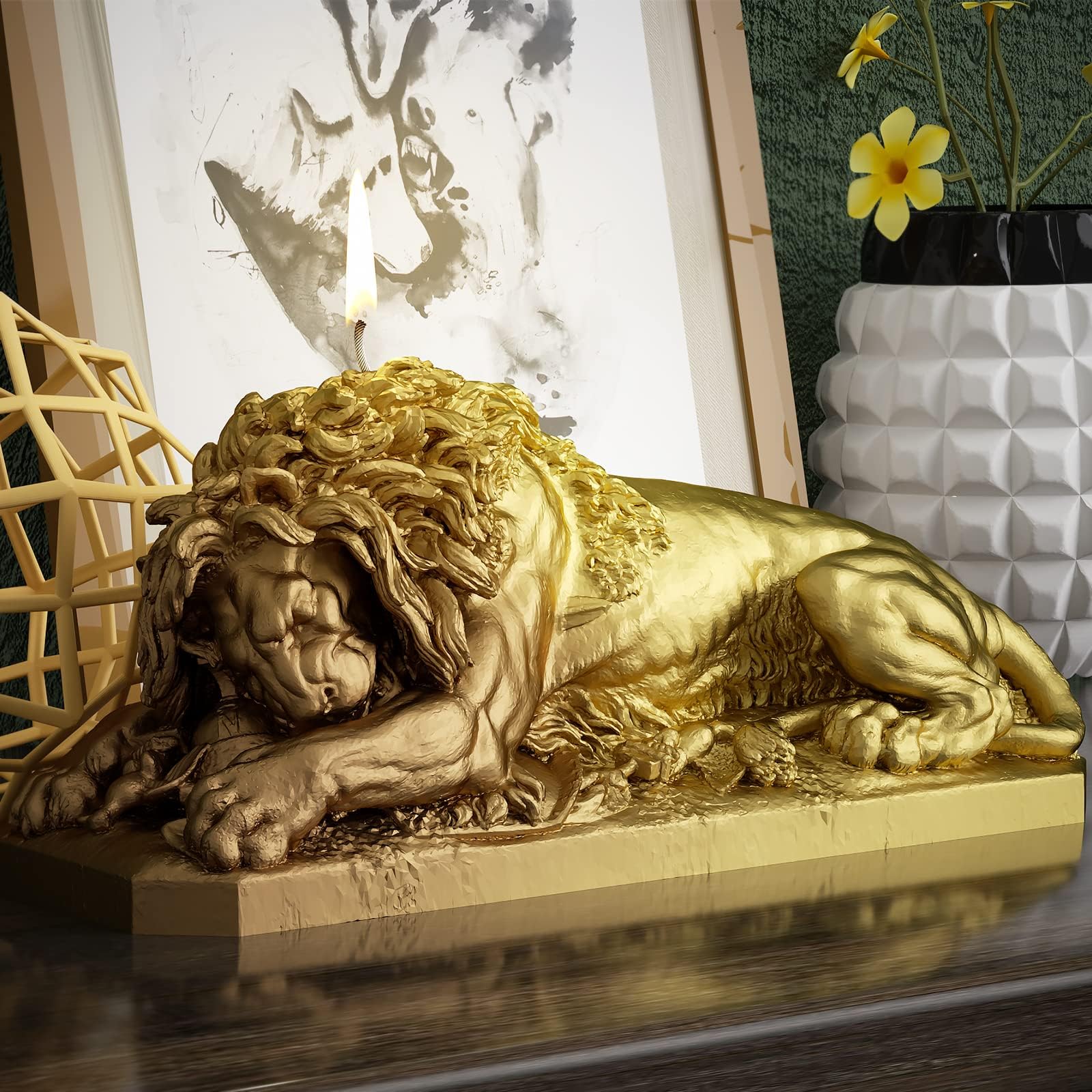 Amazon.com: KXJHY 3D Lion Resin Mold King Silicone Mold Animal Epoxy ...