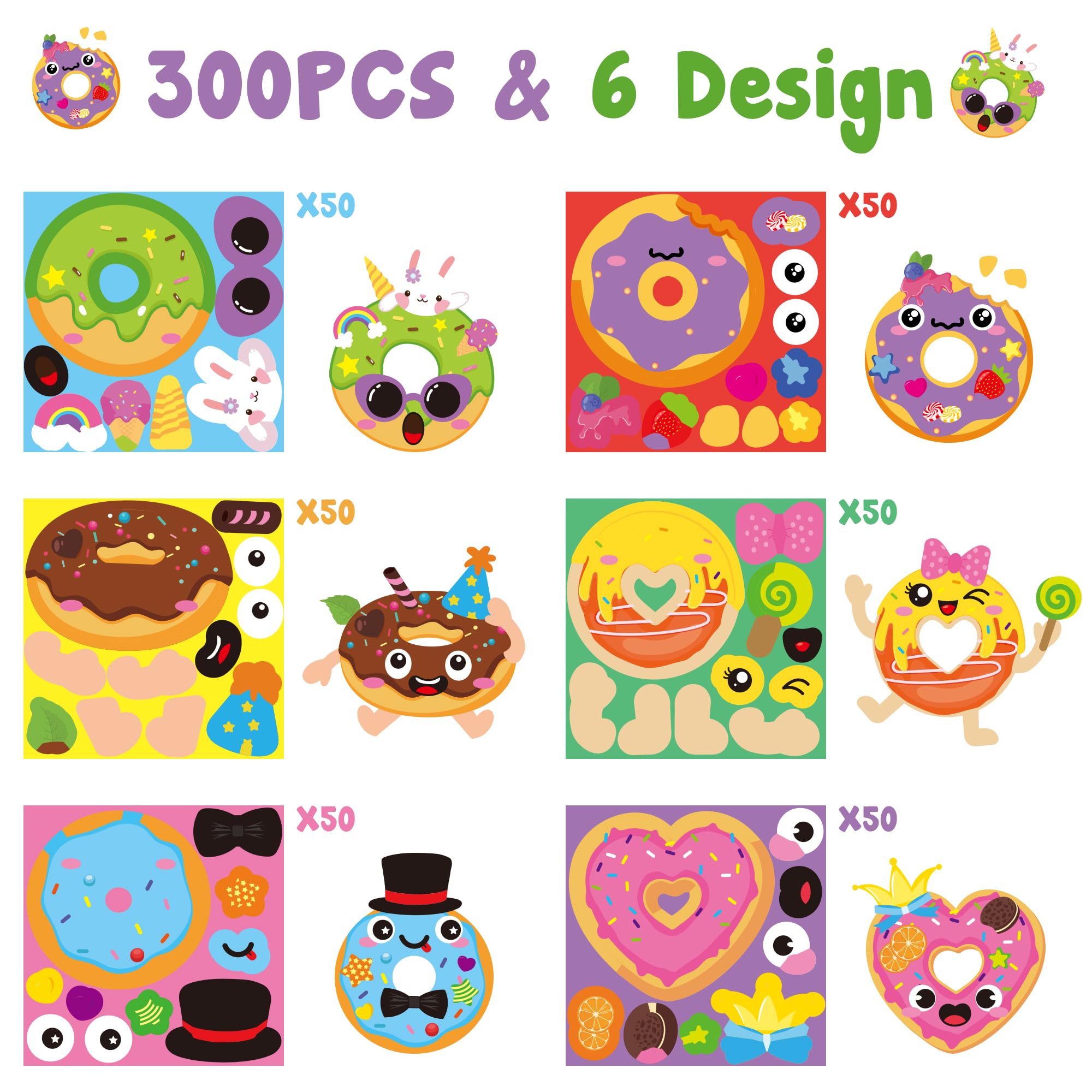 Snapklik.com : Donut DIY Sticker Roll - 300pcs Make Your Own Donut ...