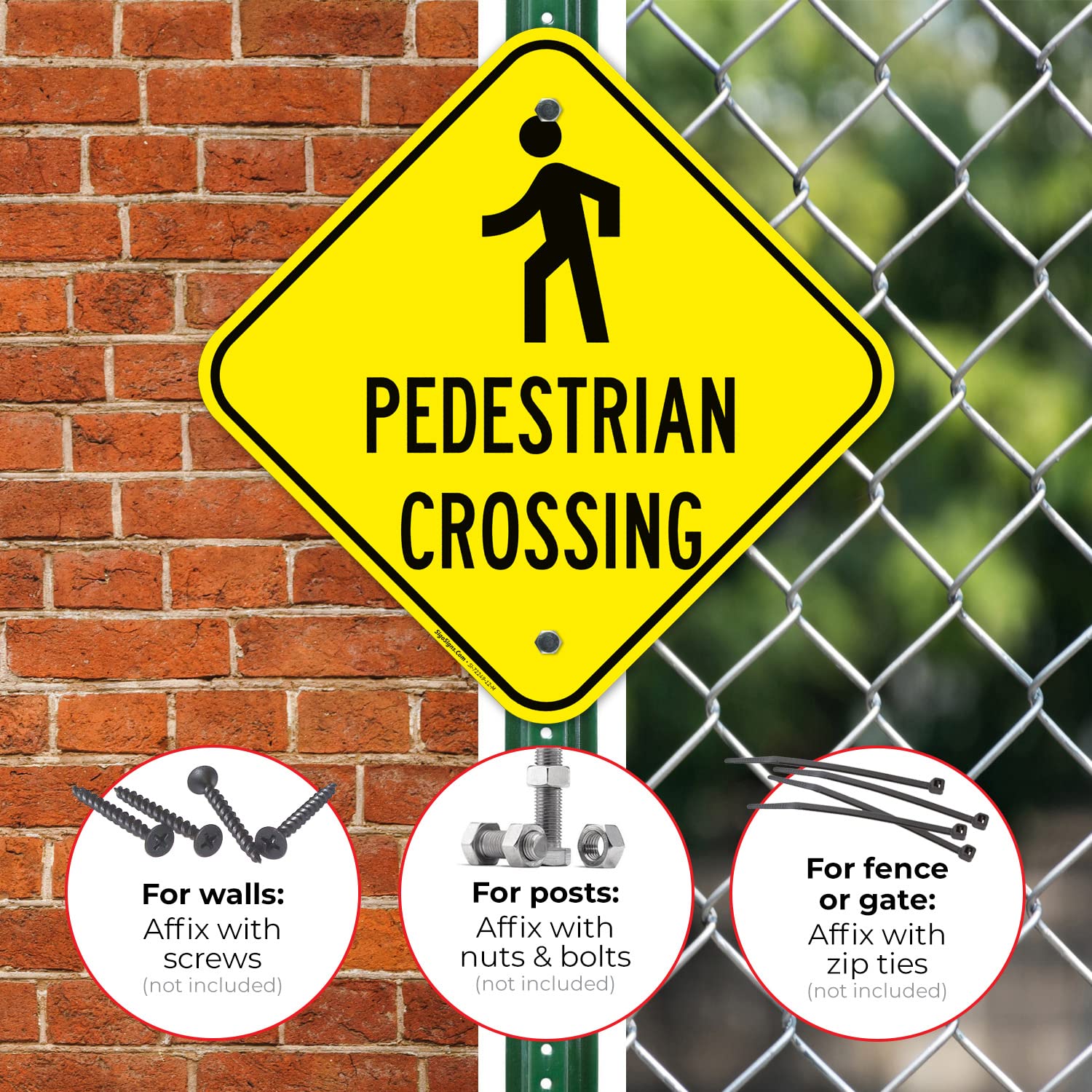 Pedestrian Crossing with Graphic Sign, 12x12 Inches, Philippines | Ubuy