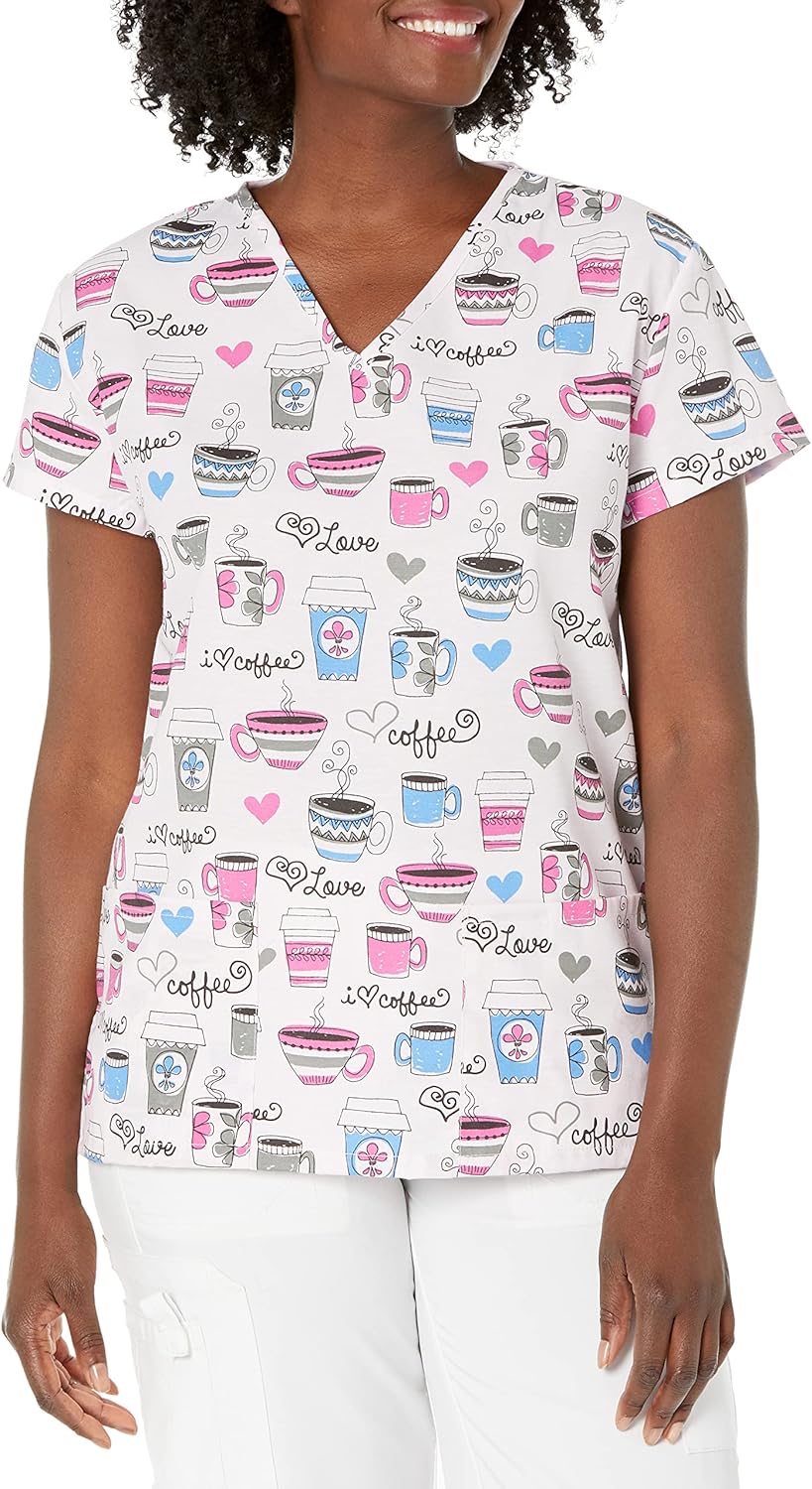 Amazon.com: 24|7 Comfort Scrubs Women's 24/7 Comfort V-Neck Scrub Top ...