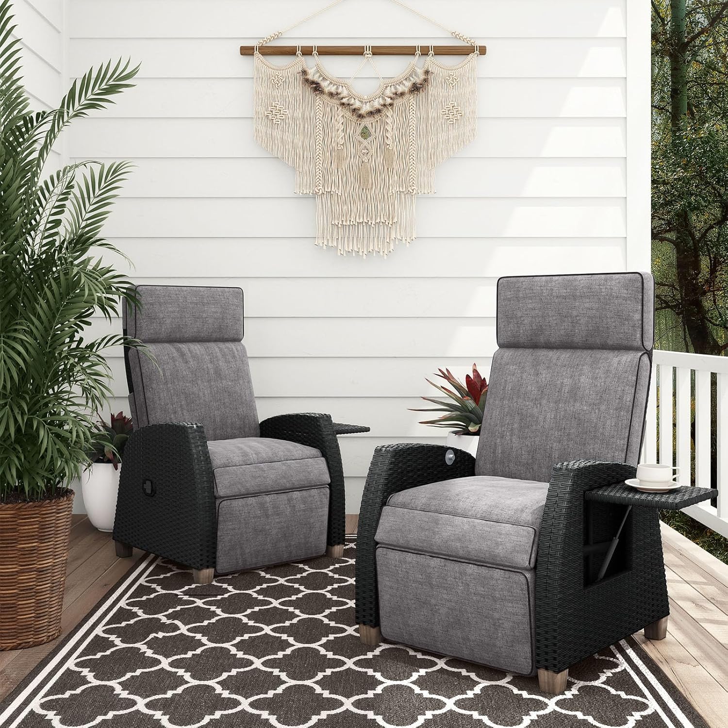 Amazon.com: Grand patio Indoor & Outdoor 2-Piece Reclining Chairs with ...