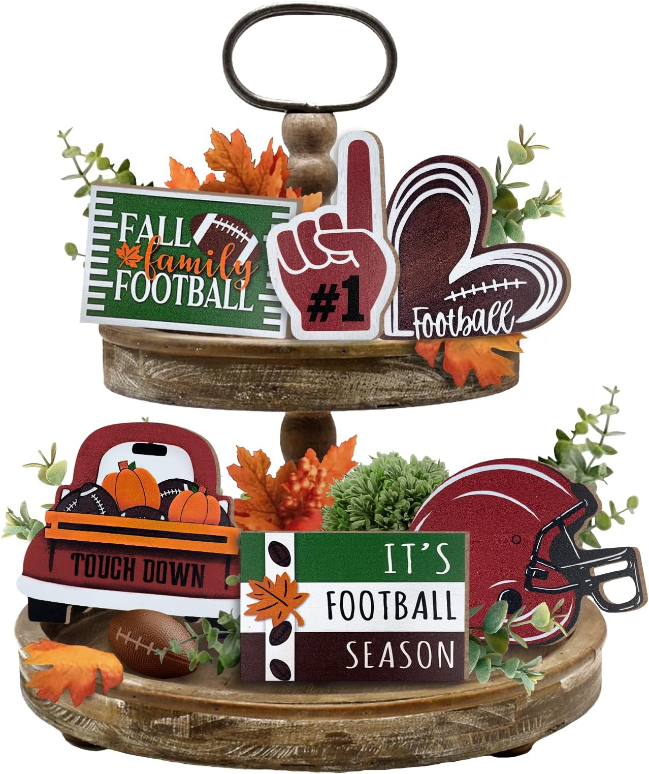 Amazon.com: Glenmal 12 Pieces Football Tiered Tray Decor Farmhouse ...