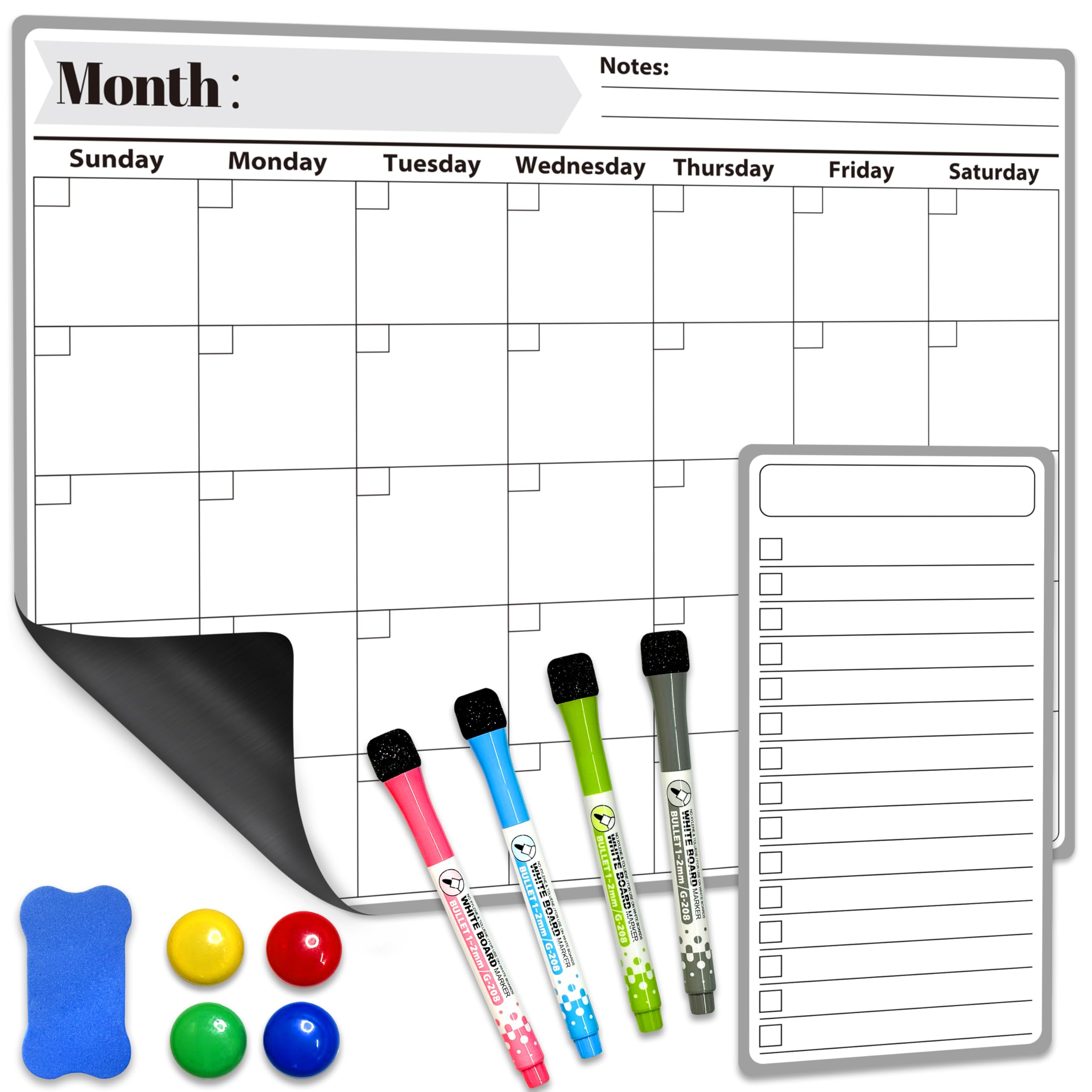 Snapklik.com : Magnetic Dry Erase For Refrigerator Monthly Calendar Set ...