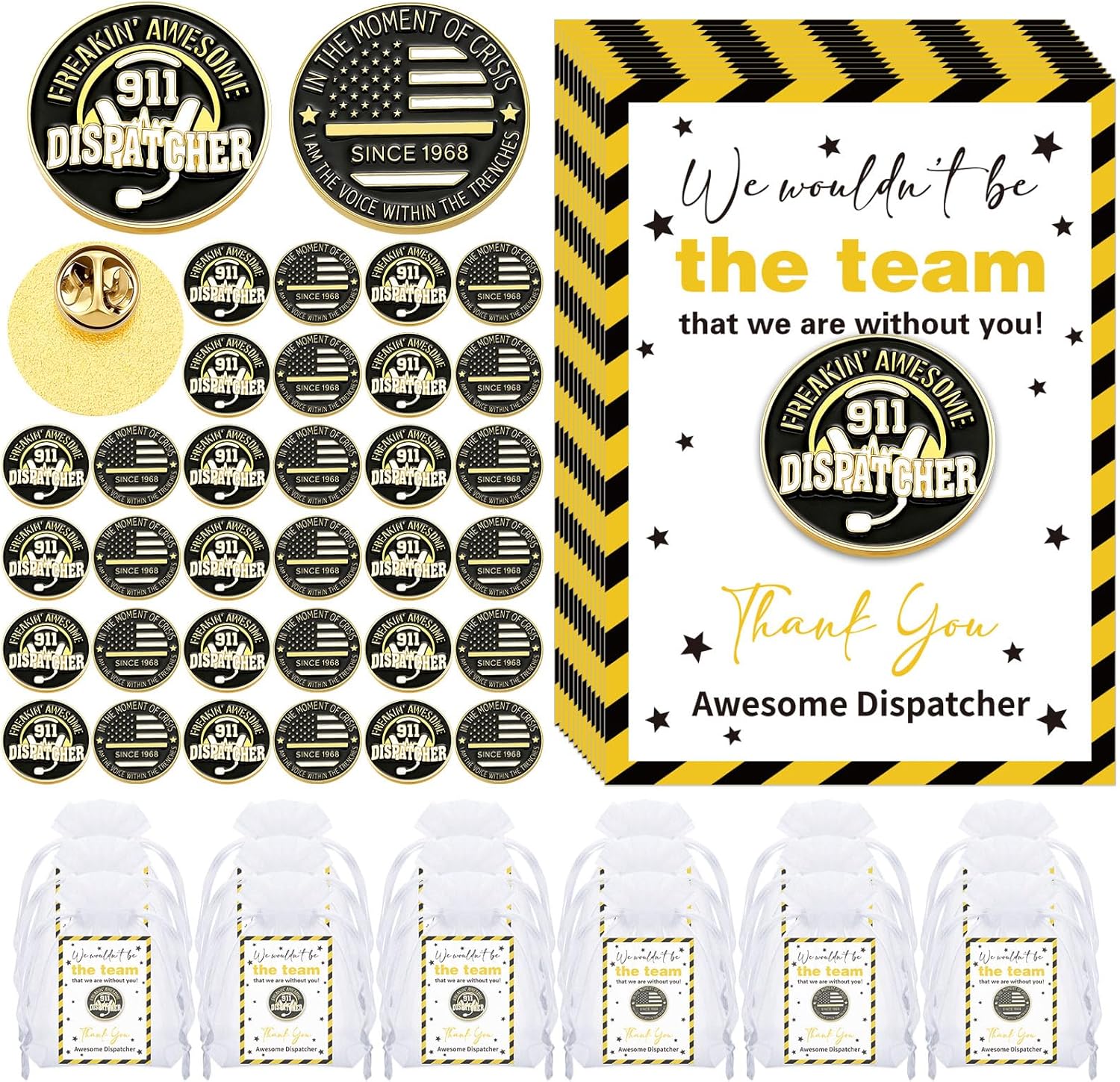 Amazon.com: Landical 48 Pcs Dispatcher Appreciation Week Pins Bulk ...