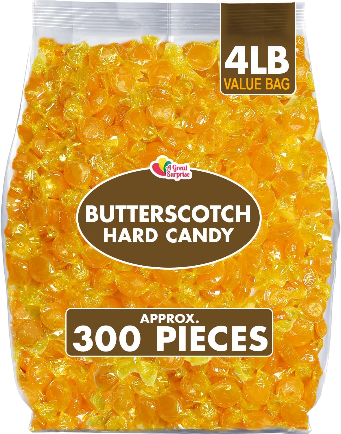 Amazon.com : Butterscotch Hard Candy - 4 Pounds - Individually Wrapped ...