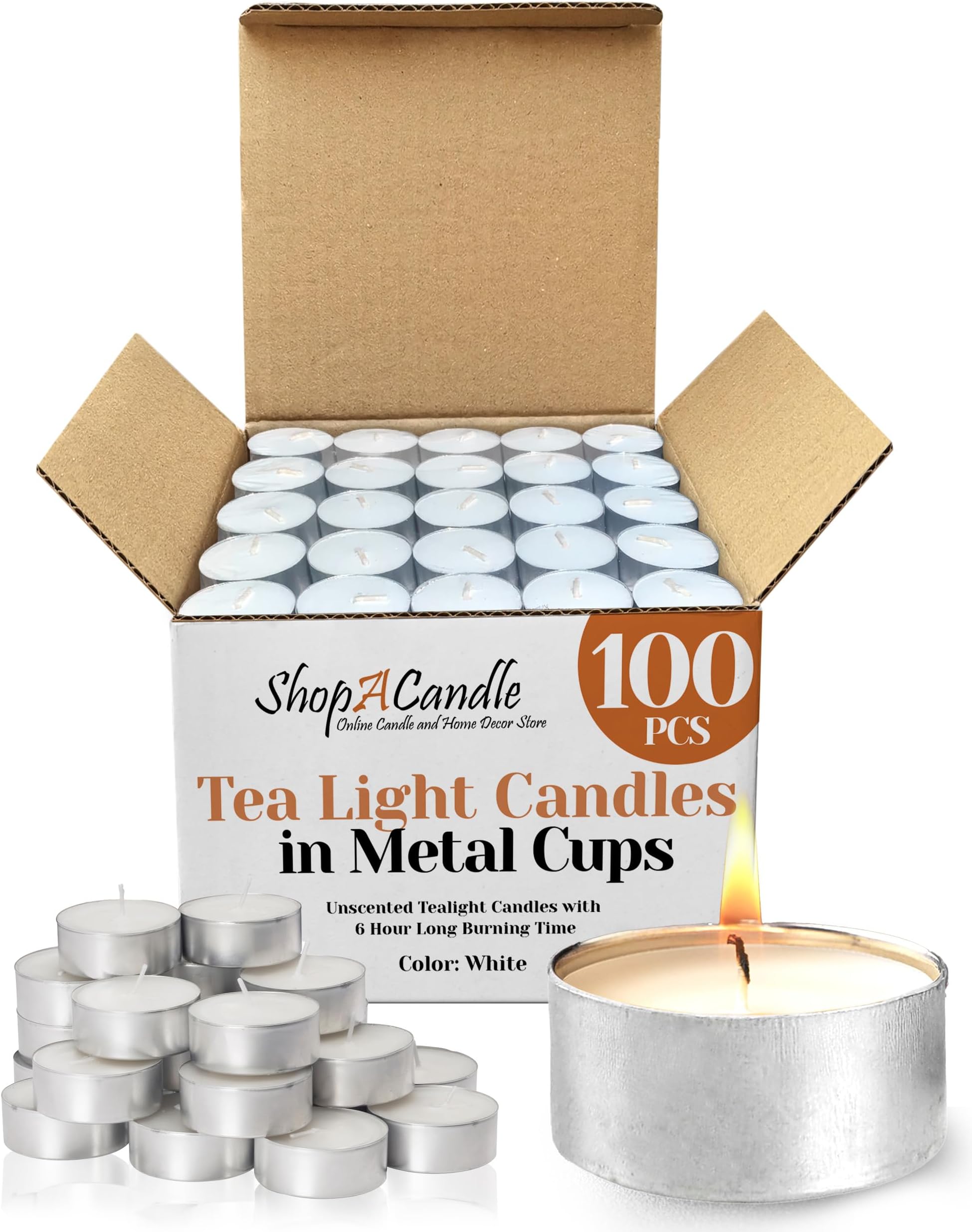 Amazon.com: 10PCS Unscented Tea Light Candles 8 Hours Extended Burn ...