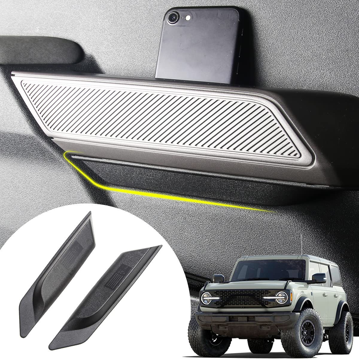 YIKUN Car Door Side Storage Box for Ford Bronco 2021 2022 2023 6th ...