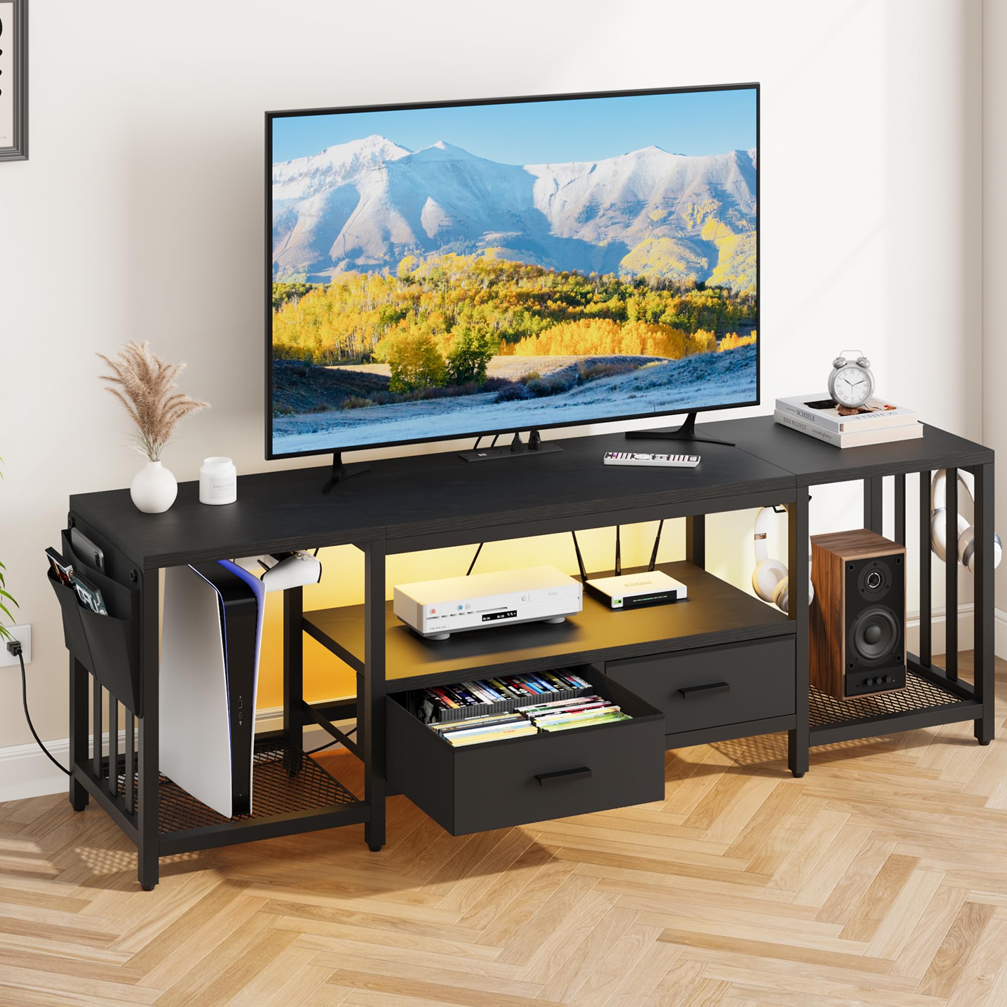 Amazon.com: J-yaamiZz TV Stand for TVs up to 32-70 Inches, Industrial ...
