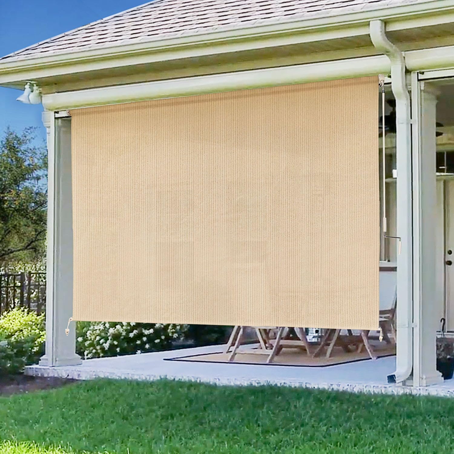 Amazon.com : Artpuch Outdoor Roller Shade 8'(W) x8'(H) Fabric Blind ...