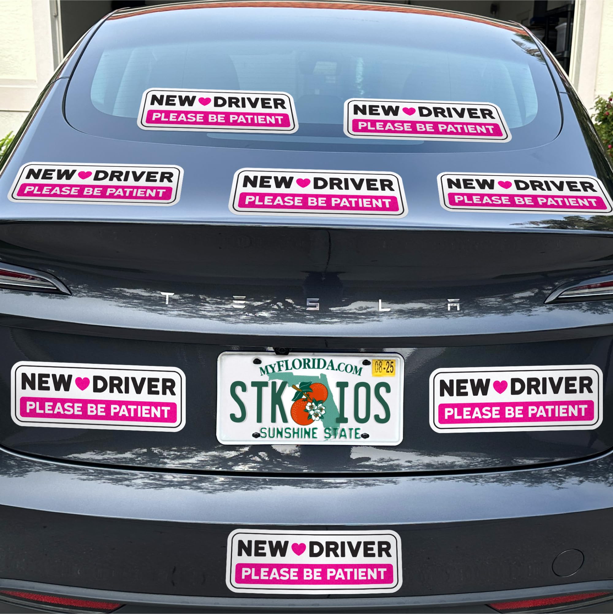 Snapklik.com : Stickios Pink New Driver Stickers - Removable Non ...