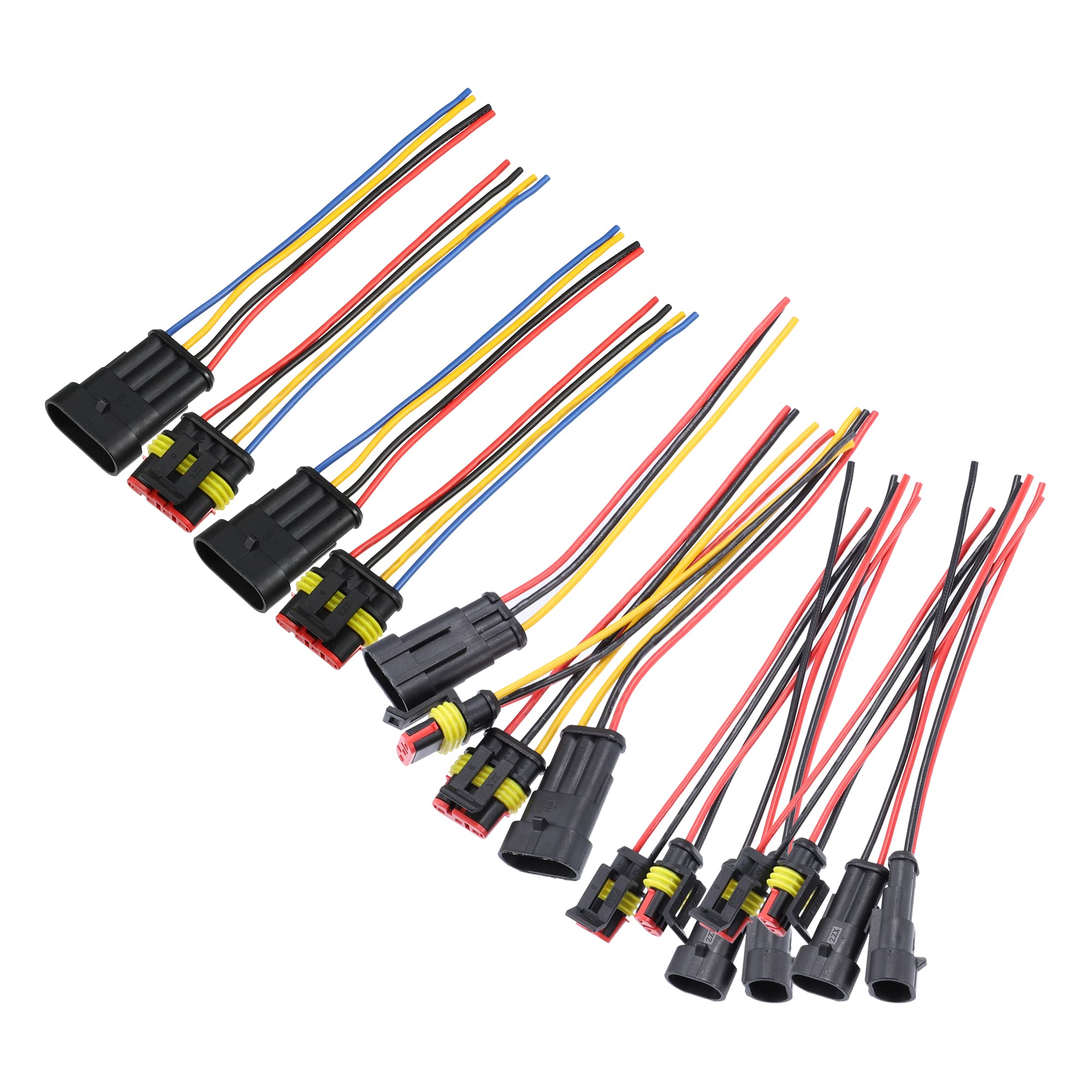 X Autohaux 8 Pair Car Wire Connector Waterproof Electrical Terminal ...