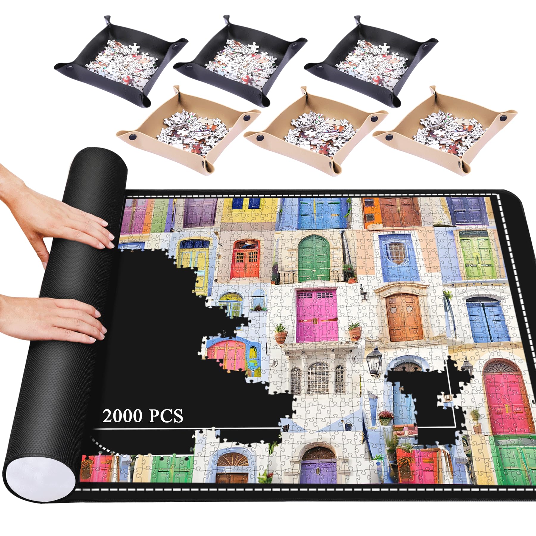 Amazon.com: Pohxev Jigsaw Puzzle Mat Roll Up, 48” x 31” 2000 1500 1000 ...