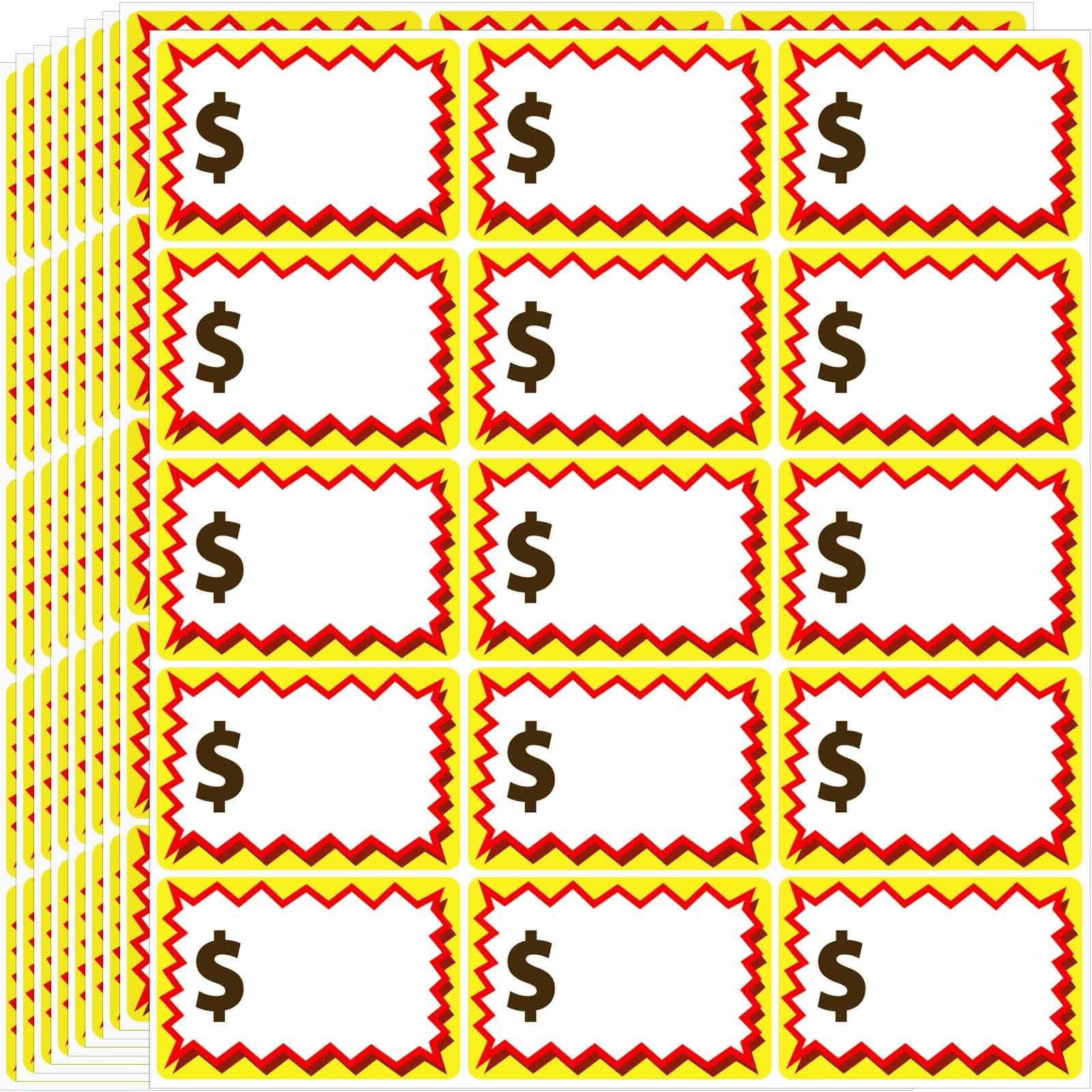 Amazon.com : Price Tags Stickers Yellow 4 x 3 Inches Self-Adhesive ...