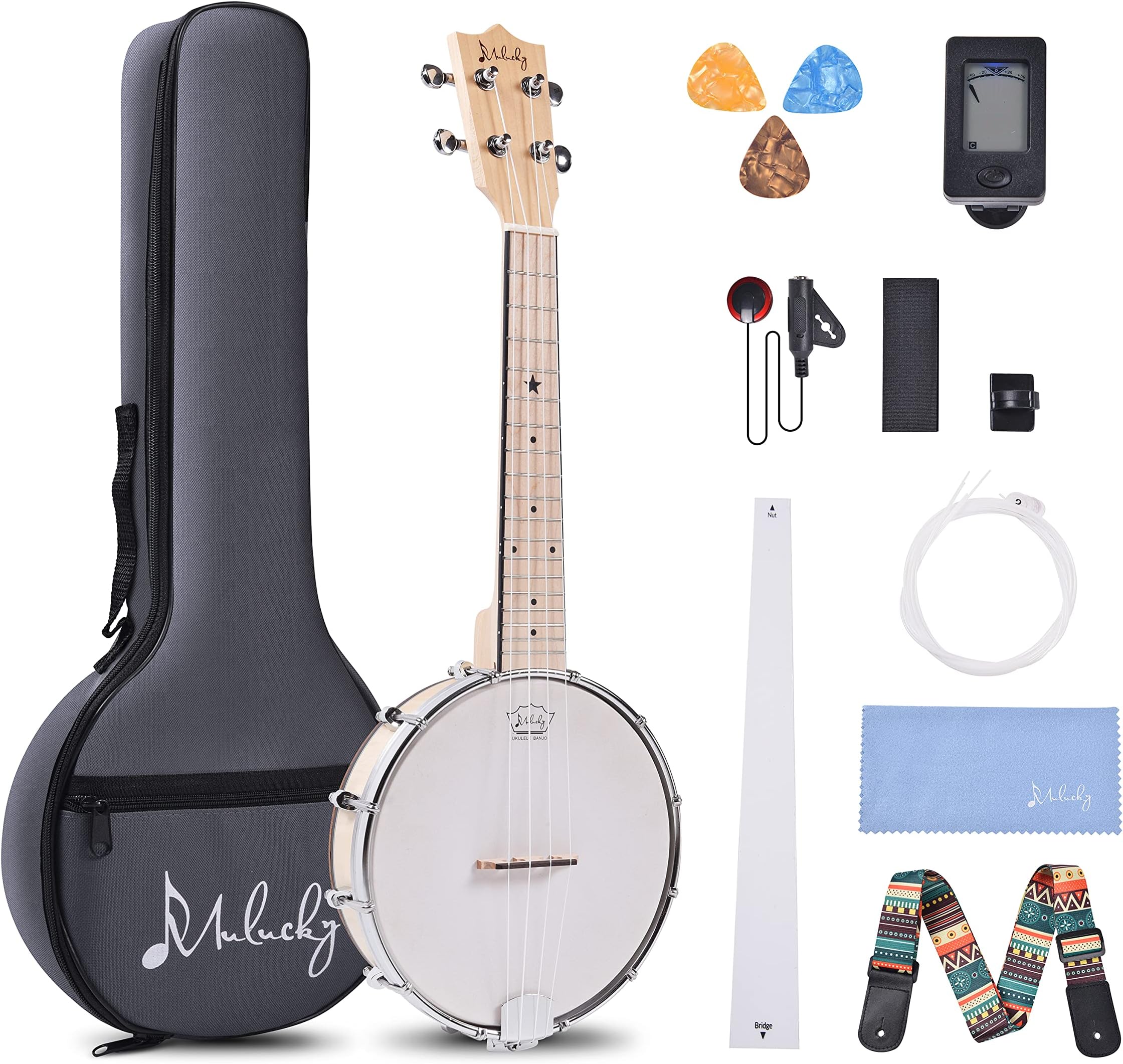 Kmise Banjo Ukulele 4 String Concert Banjos Classic Style Professional ...