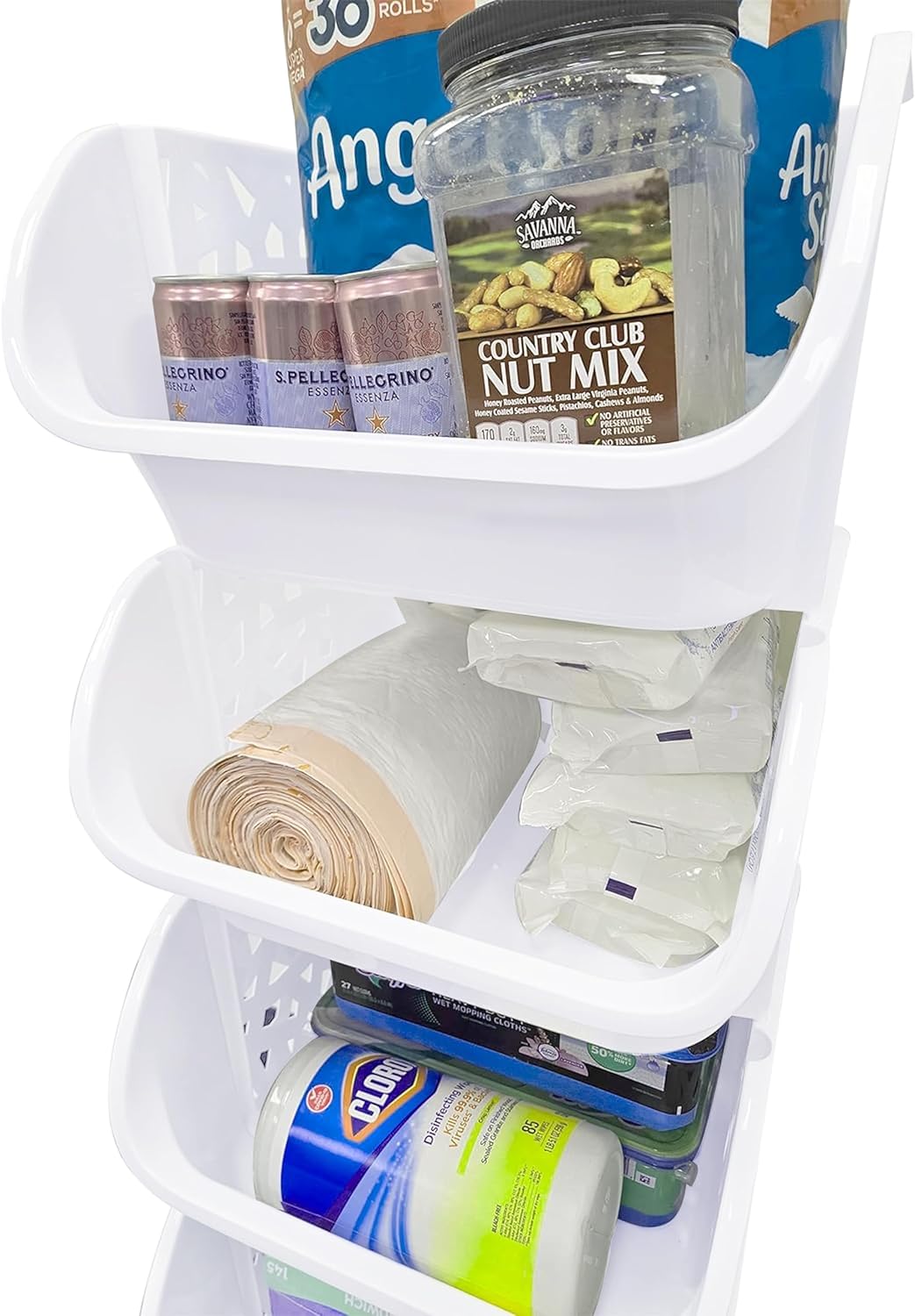 Skywin Contenedores de almacenamiento apilables de plástico para ...