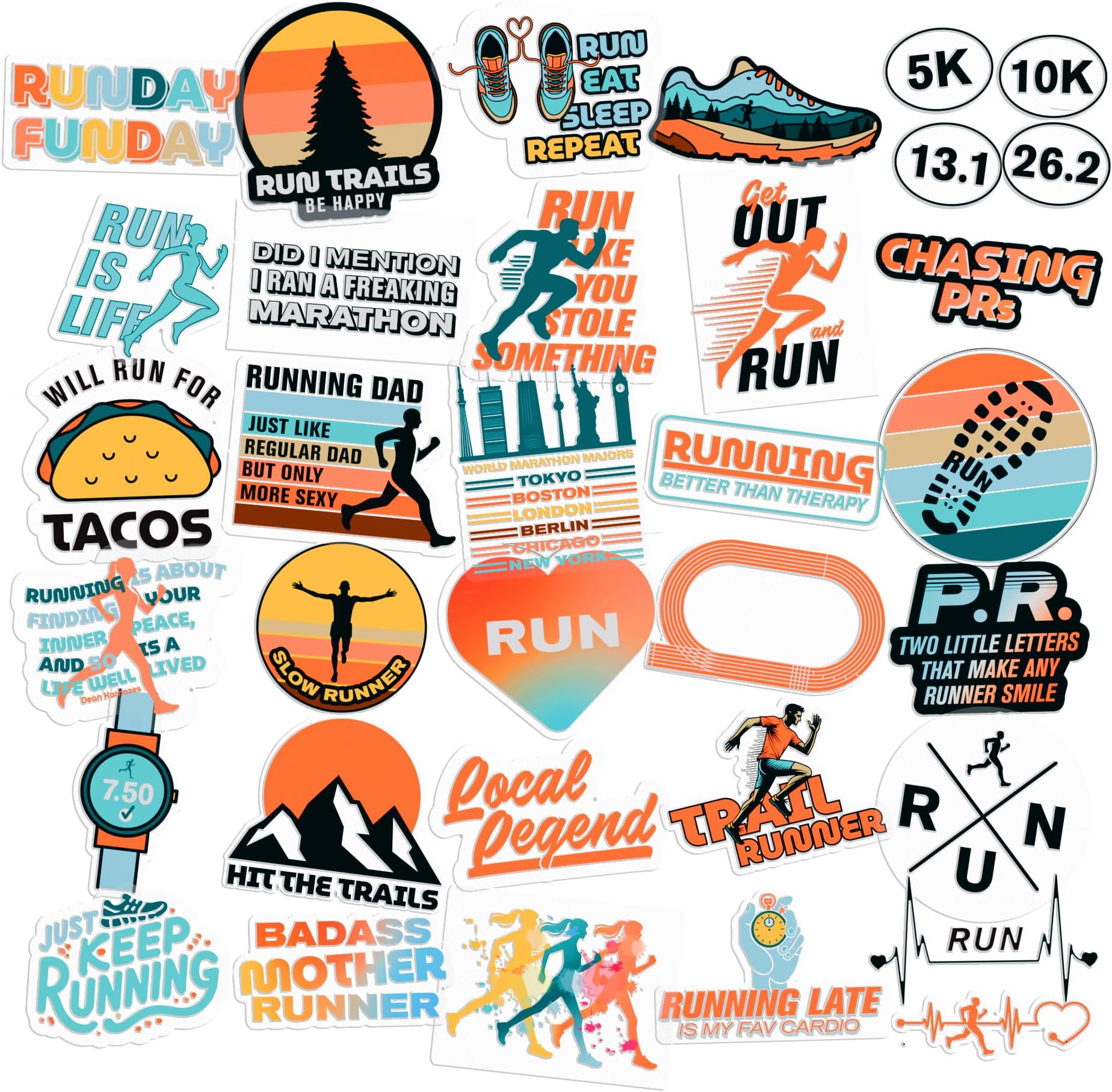 Amazon.com: 34 Pack Running Stickers – The Perfect Running Club Gift ...