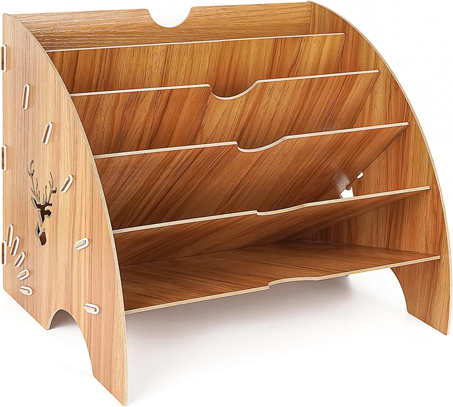 Amazon.com: SHIDOW File Folder Holder, Wood Organizer 5 Compartment ...