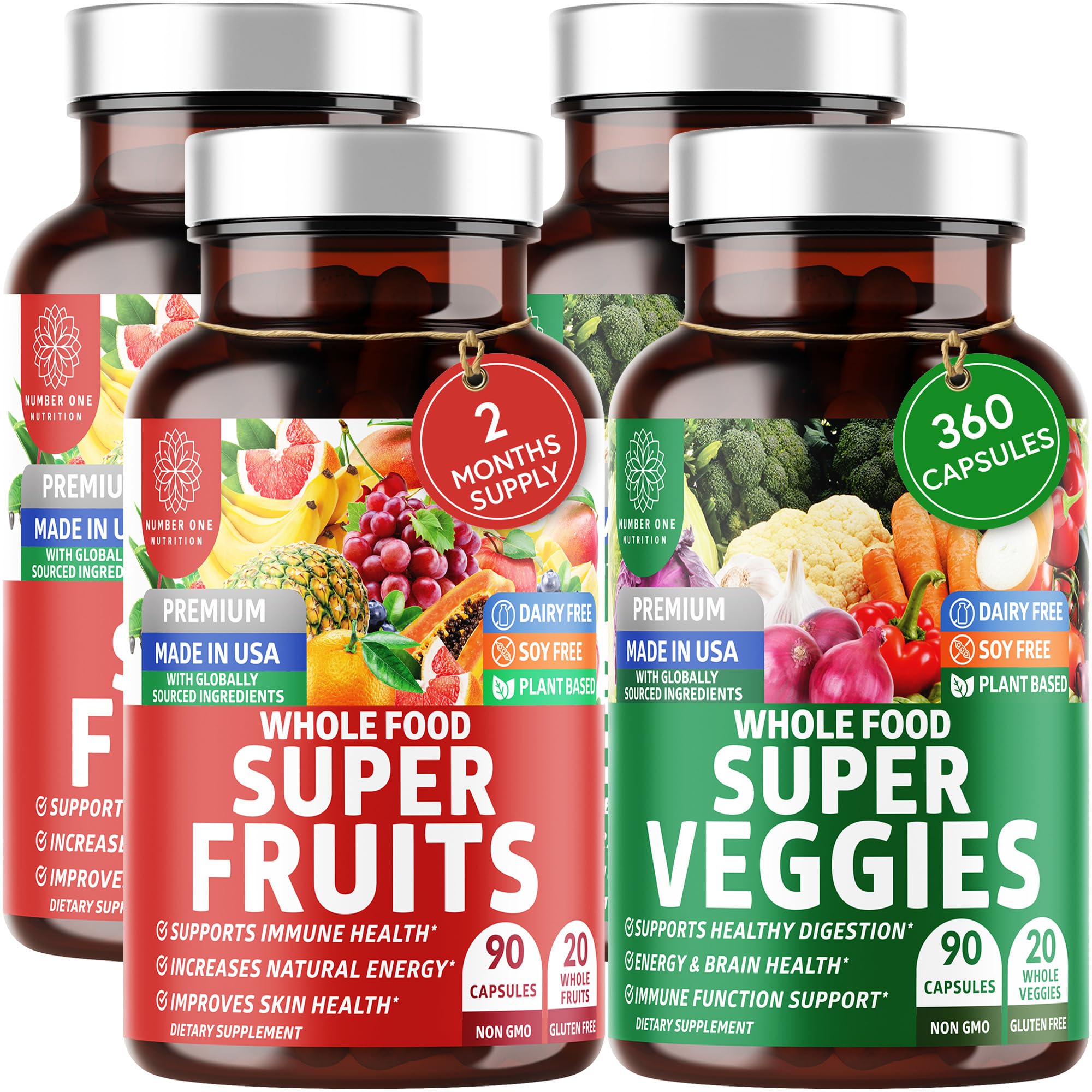 Amazon.com: 4-Pack N1N Premium Super Fruits & Veggies Supplement, 360 ...