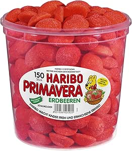 HARIBO Primavera Fraises en boîte, paquet de 4 (4 x 1,05kg) : Amazon.fr