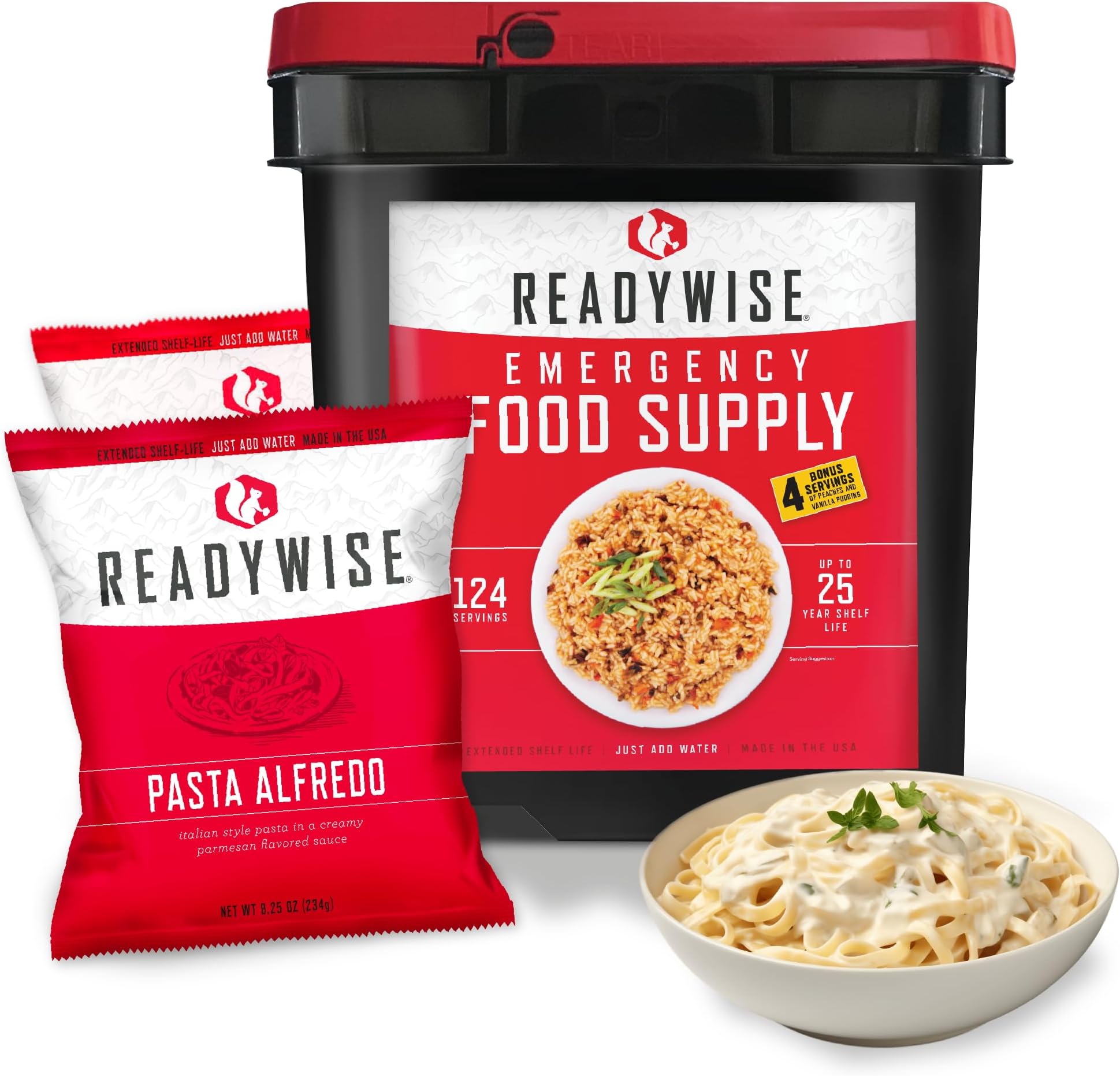 Amazon.com: READYWISE - Emergency Food Supply, 124 Servings, 1 Bucket ...
