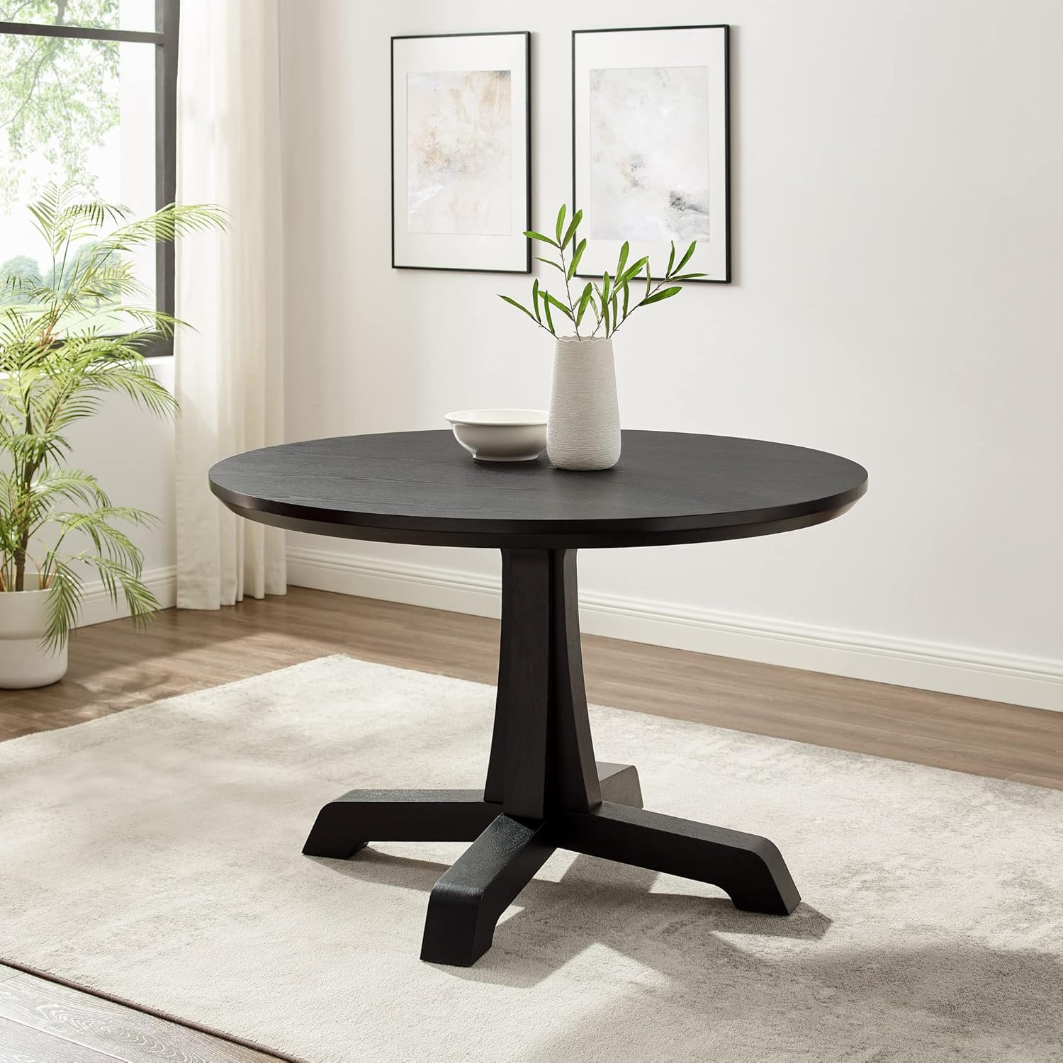 Amazon.com - Walker Edison Caely Modern Simple Round Dining Table with ...