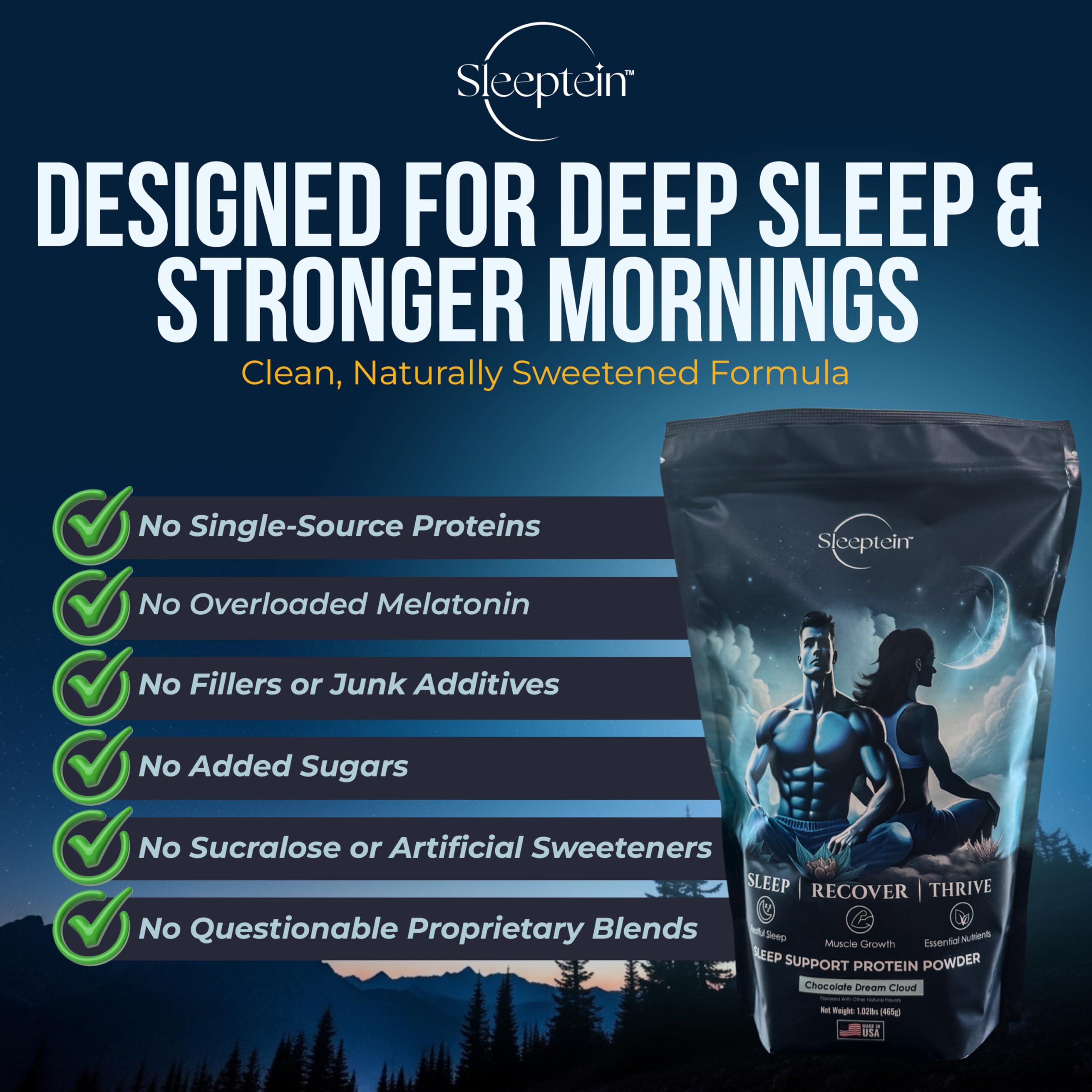 Snapklik.com : Sleeptein Sleep Support Protein Powder Nighttime Recovery