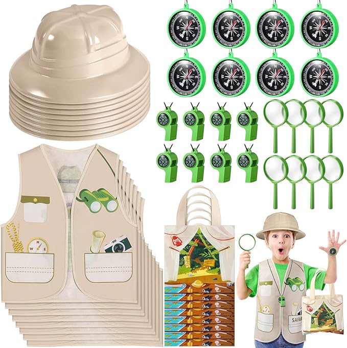 Amazon.com: 48 Pieces Kids Explorer Costume Toy Set Include Plastic ...