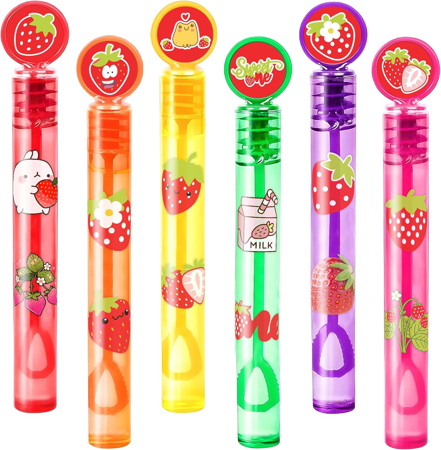 Amazon.com: 24PCS Strawberry DIY Bubble Wands Party Favors 96PCS ...