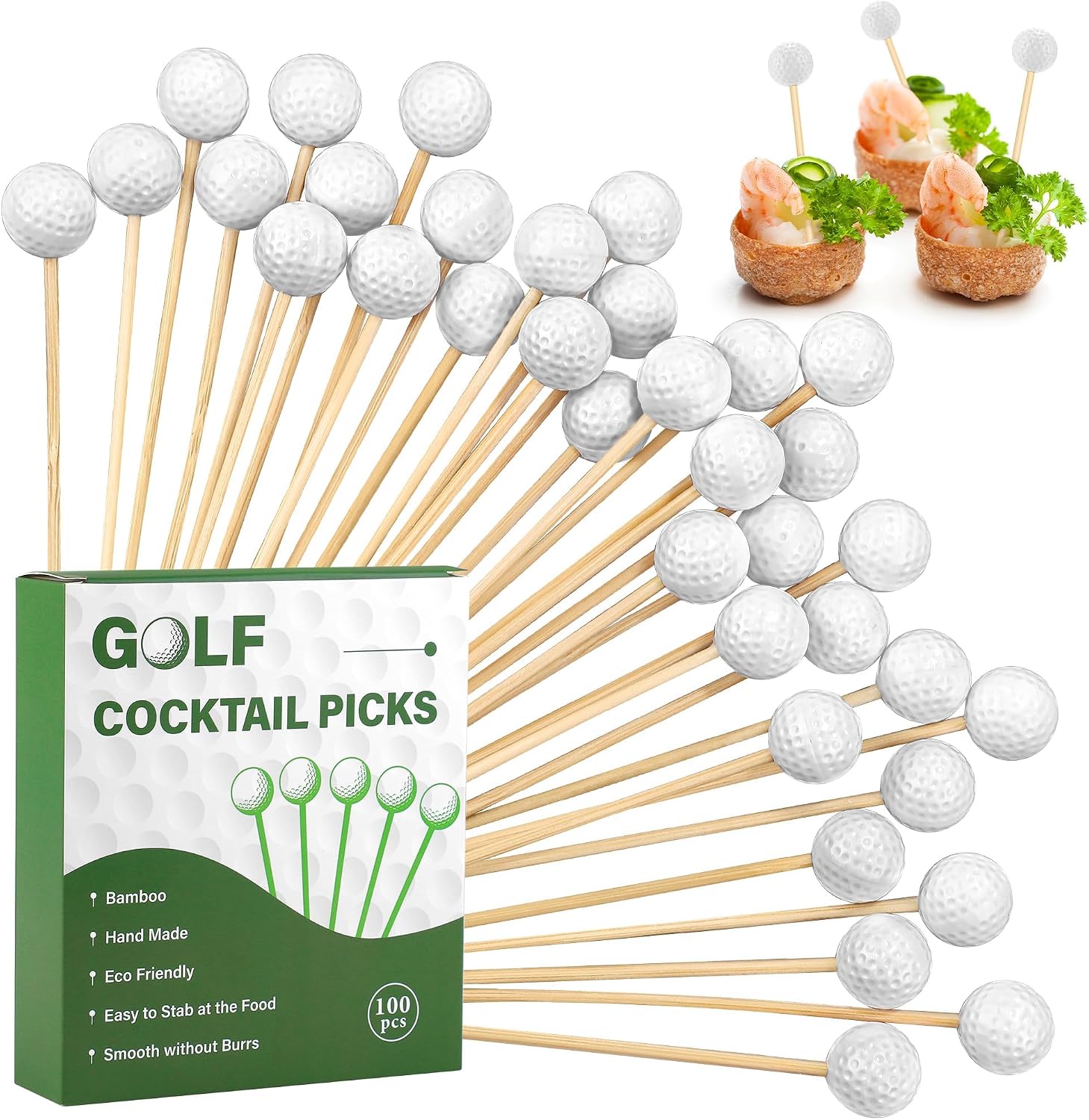 Amazon.com: Aneco 100 Pieces Golf Cocktail Picks 4.72 Inch Golf Themed ...