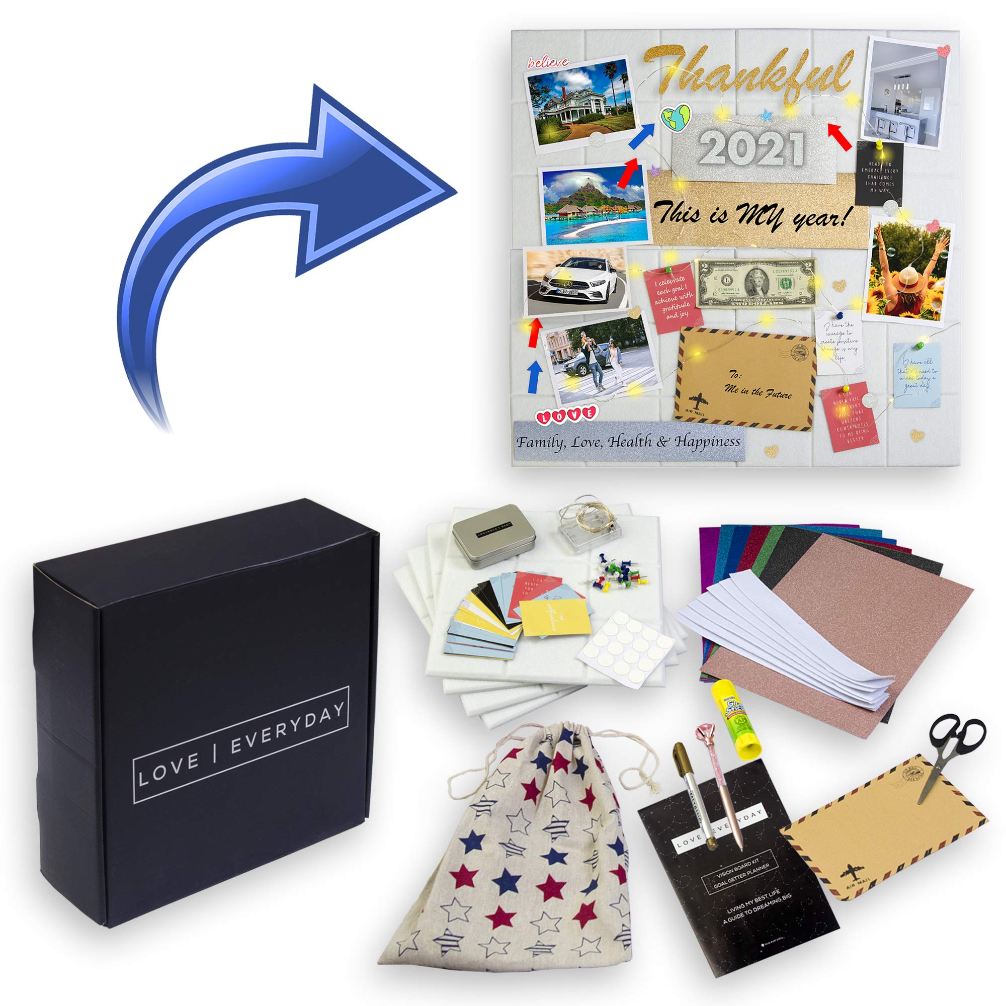 LOVE|EVERYDAY Vision Board Kit - Vision Board Supplies Kit & Aesthetic ...