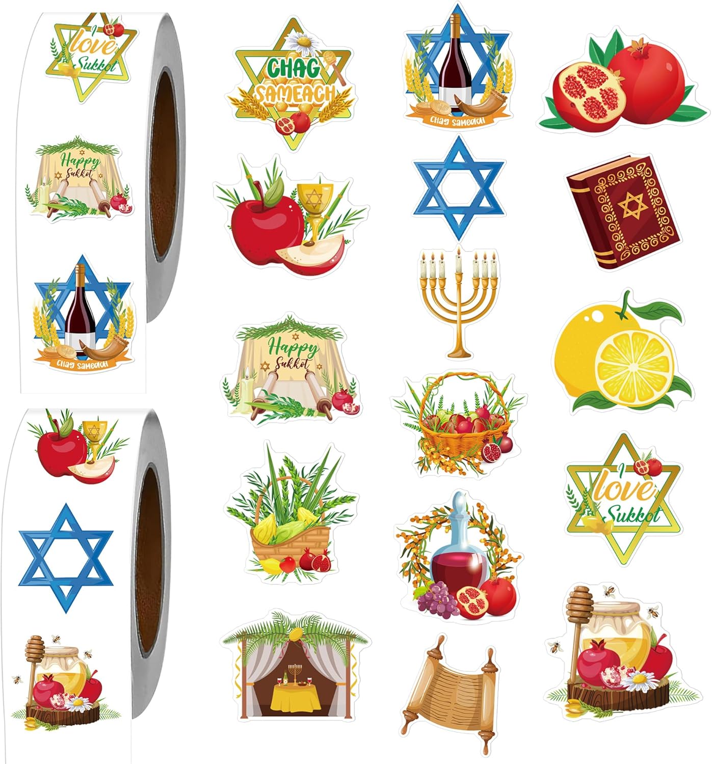 Amazon.com: Luvsweets Happy Sukkot Decorations Stickers - 1000Pcs ...