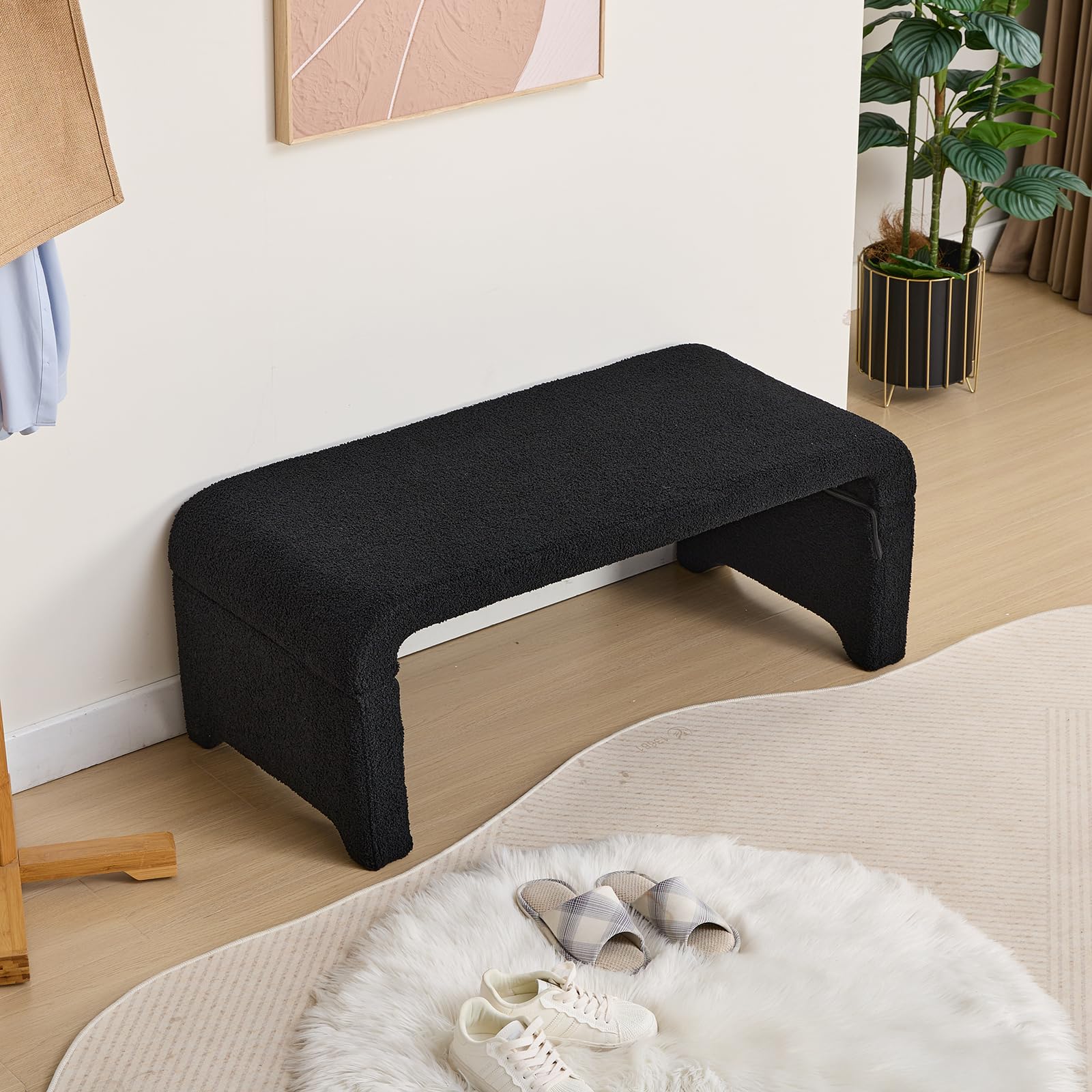 Amazon.com: YDcosyfy Bedroom Ottoman Bench, Upholstered Entryway Bench ...