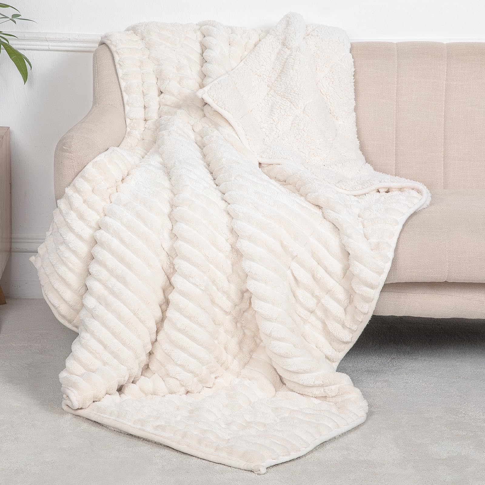 Amazon.com: UINIU Sherpa Fleece Weighted Blanket for Adults Queen Size ...